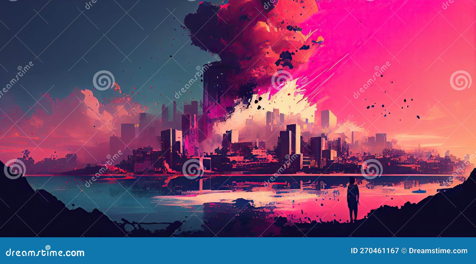 Abstract City and Climate Change Background. Illustration Stock ...