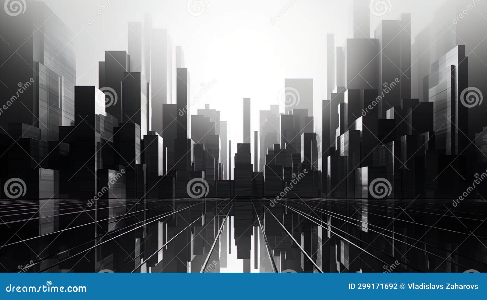 Abstract City of the Geometry of Buildings and Lines Stock Illustration ...