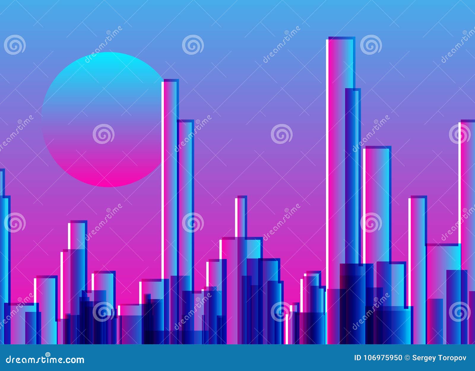 Abstract City Gradient Digital Art Background Stock Vector ...