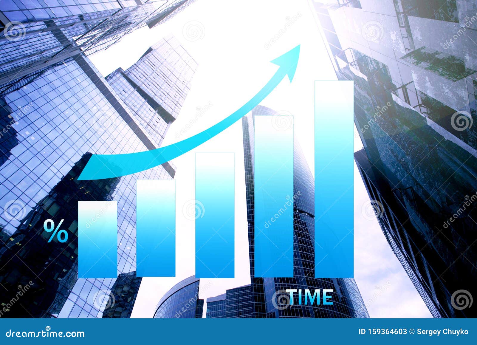 Abstract City with Growth Chart. Stock Image - Image of graph, interest ...