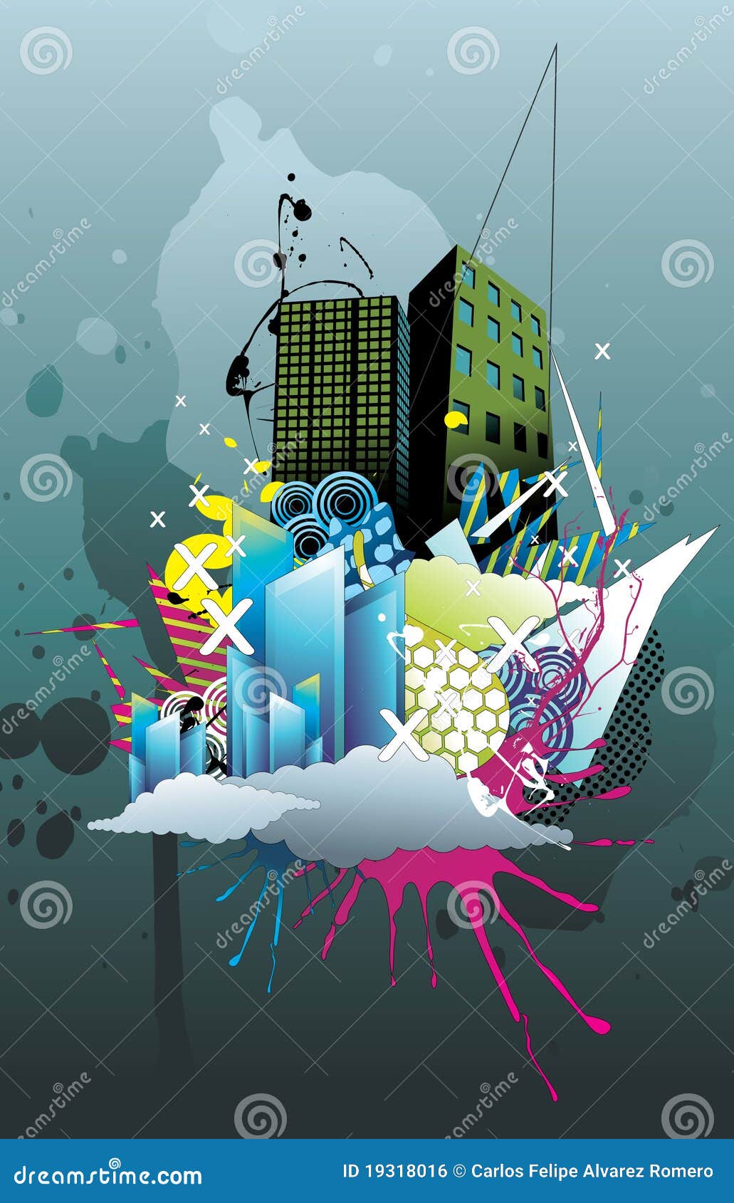 Abstract city illustration stock vector. Illustration of city - 19318016