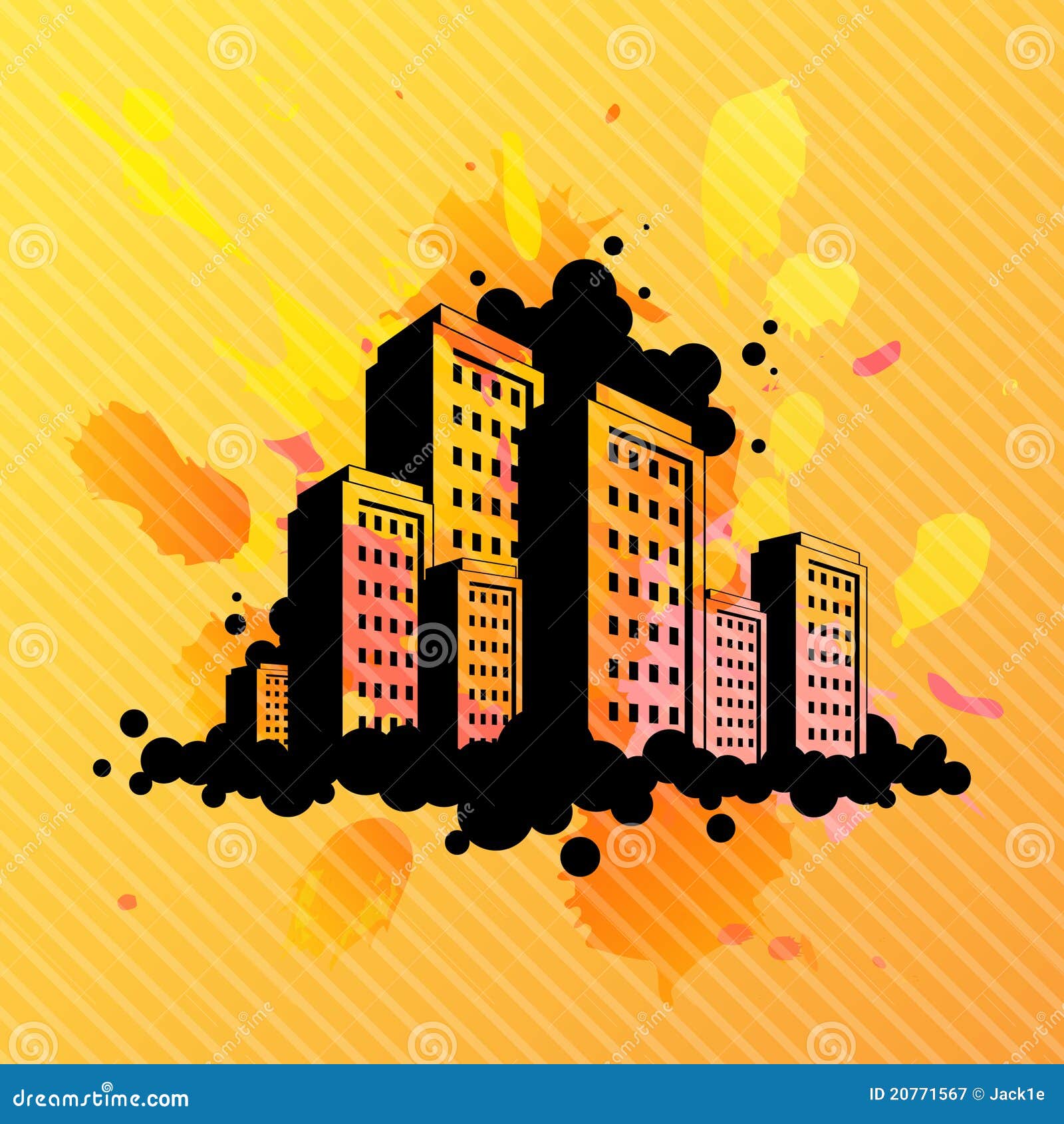 Abstract city illustration stock vector. Illustration of paint - 20771567