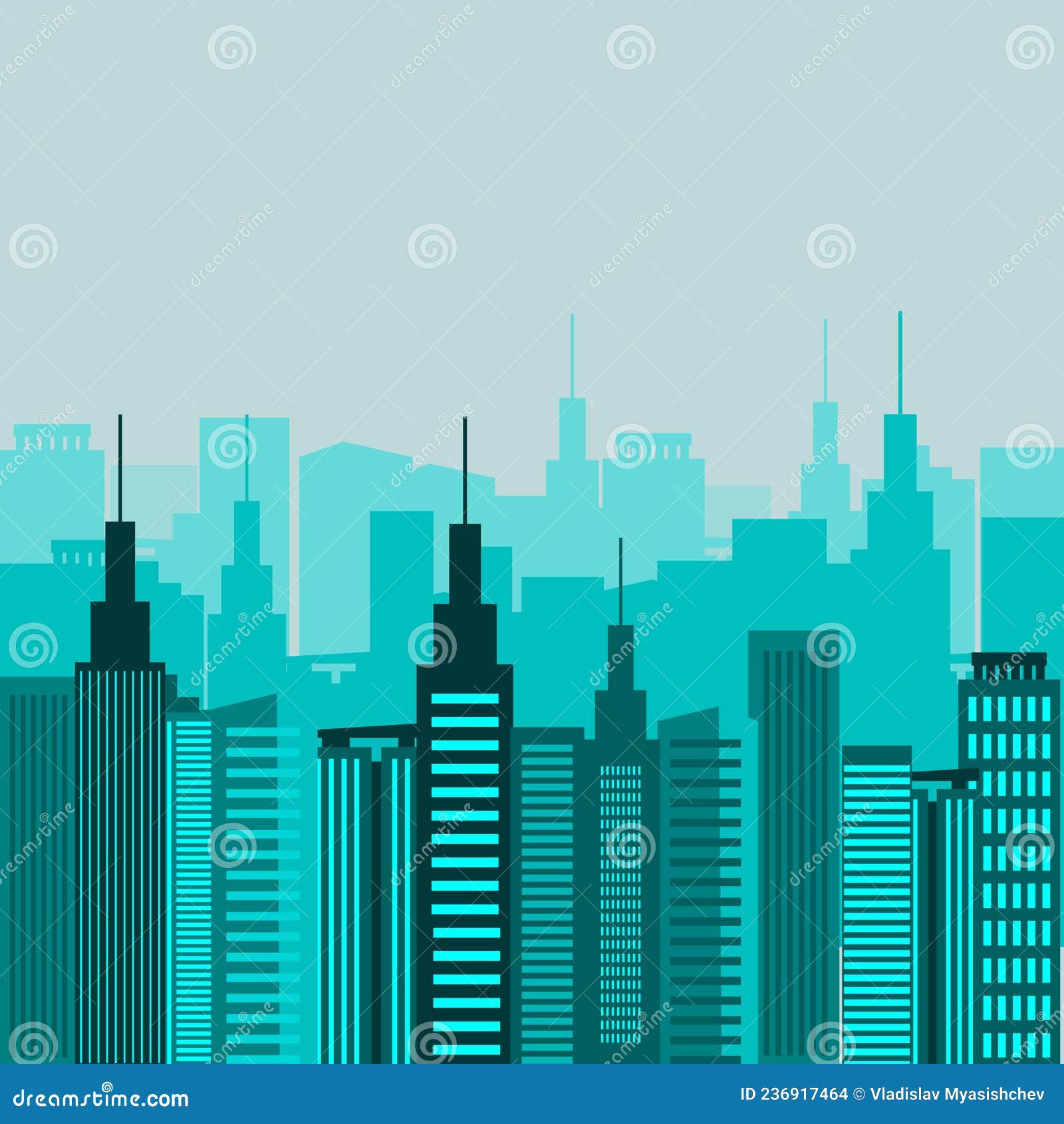 Abstract City Landscape at Day Stock Vector - Illustration of rough ...
