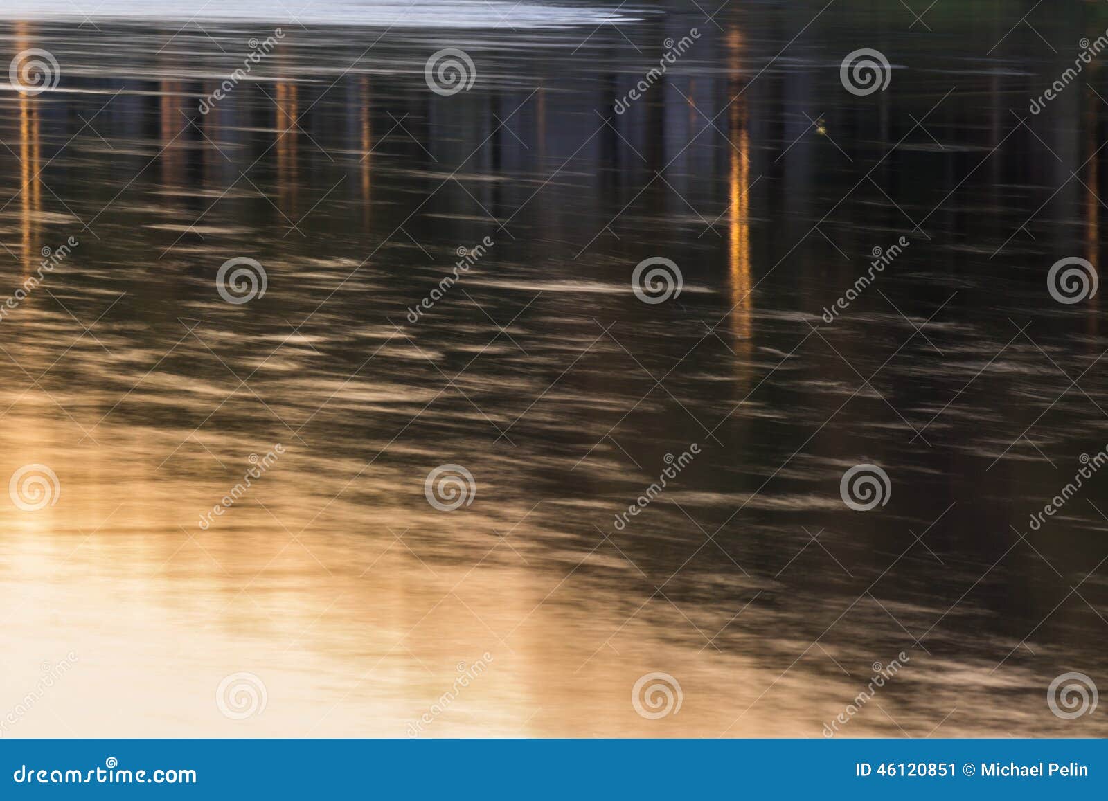 Abstract City Lights Reflection in River Stock Image - Image of gray ...