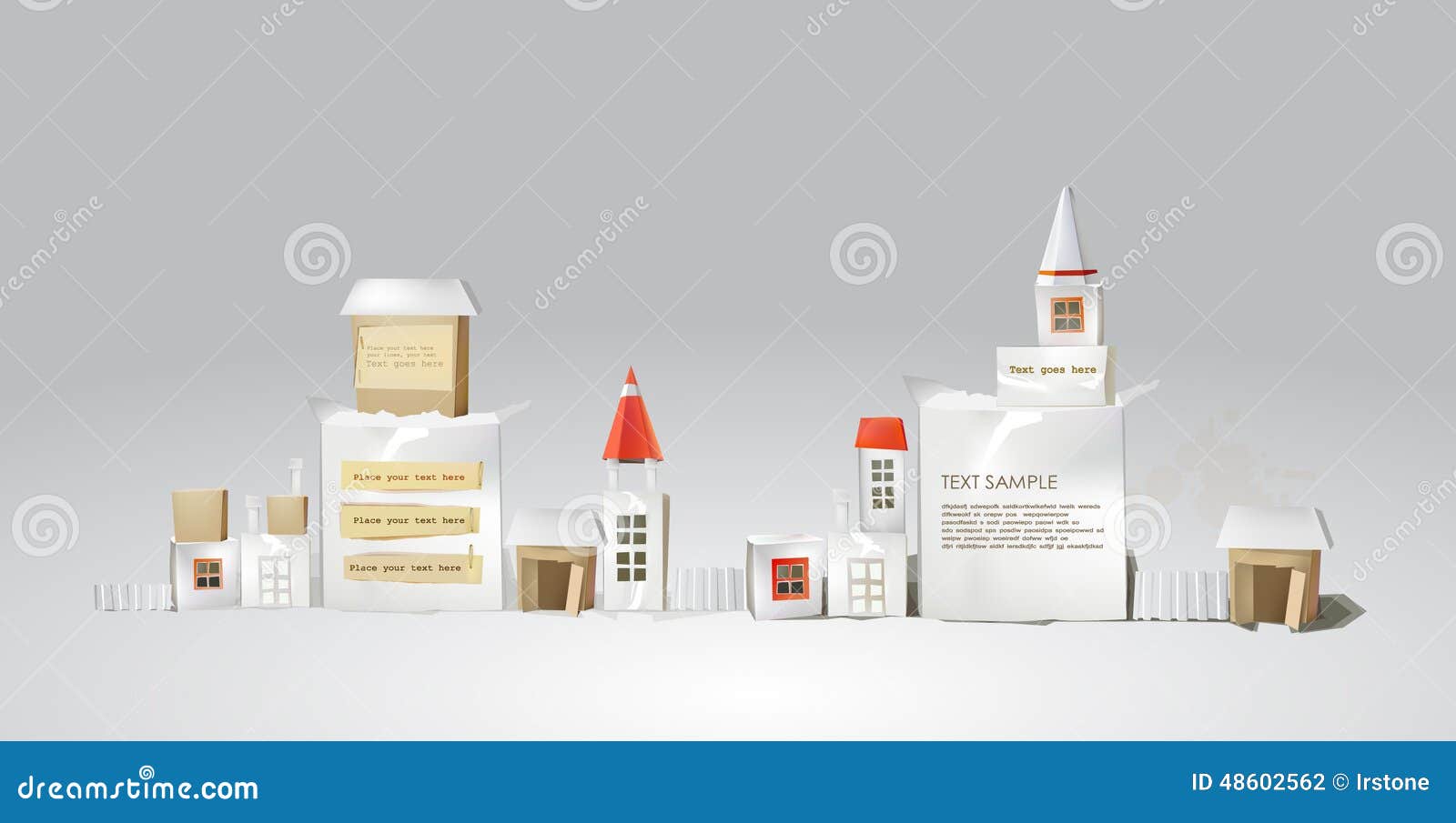 Abstract City Made of Paper Cubes with Space for Text Stock ...