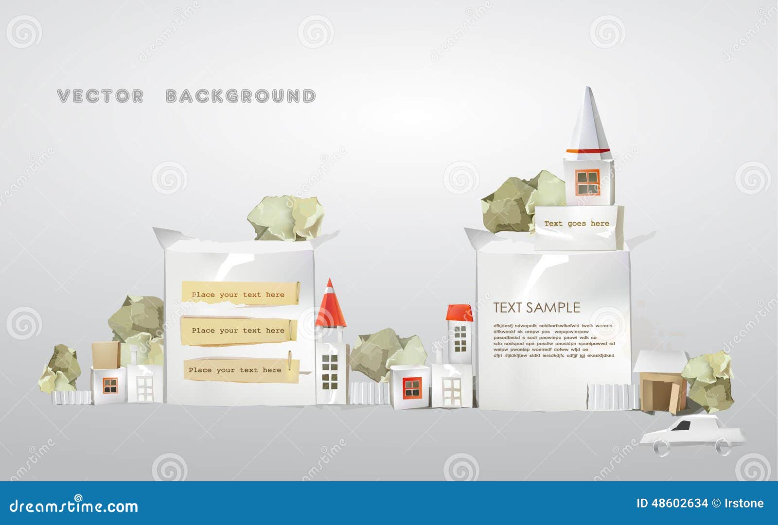 Abstract City Made of Paper Cubes with Space for Text Stock ...