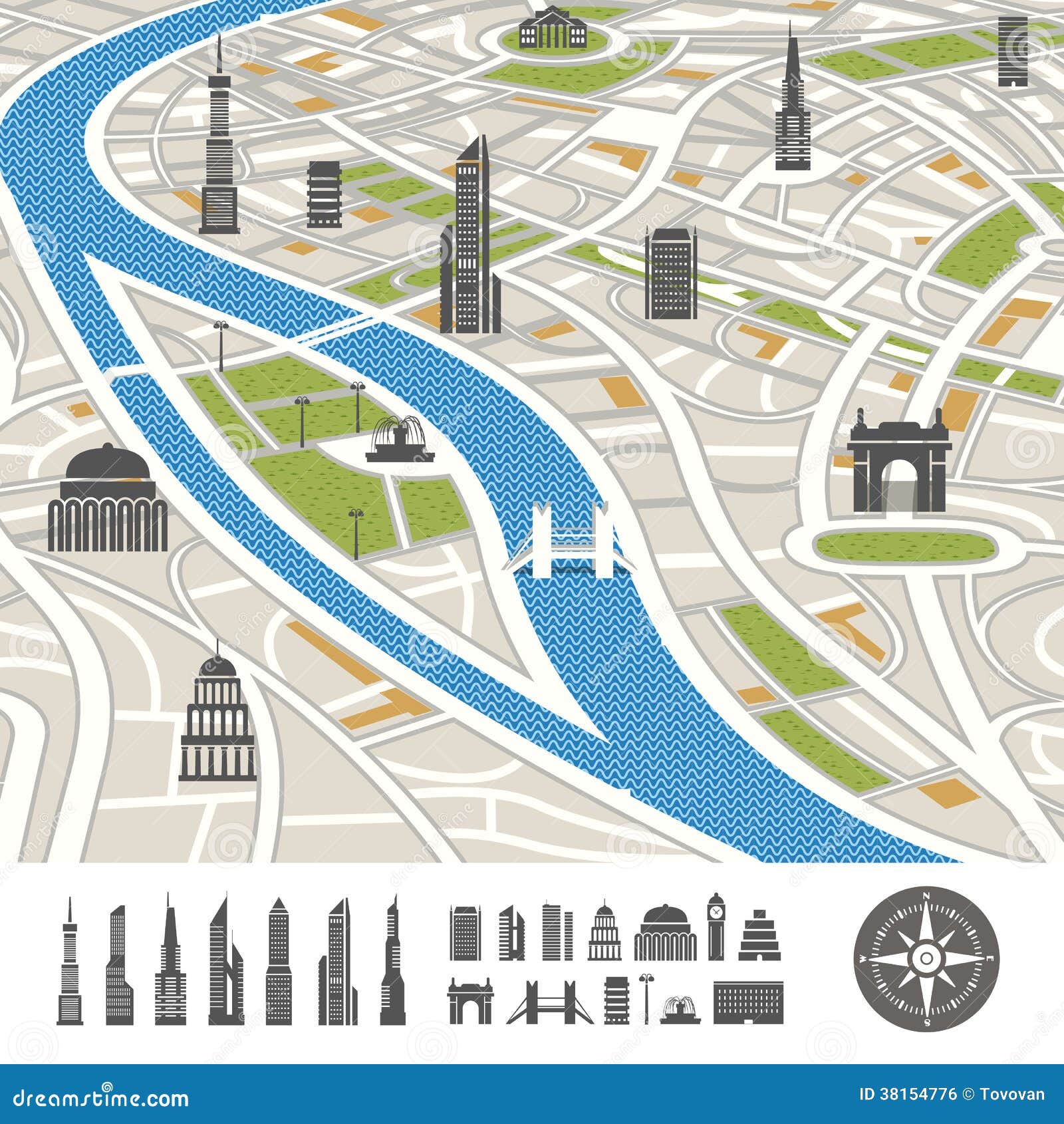 Abstract city map stock vector. Illustration of metropolis - 38154776