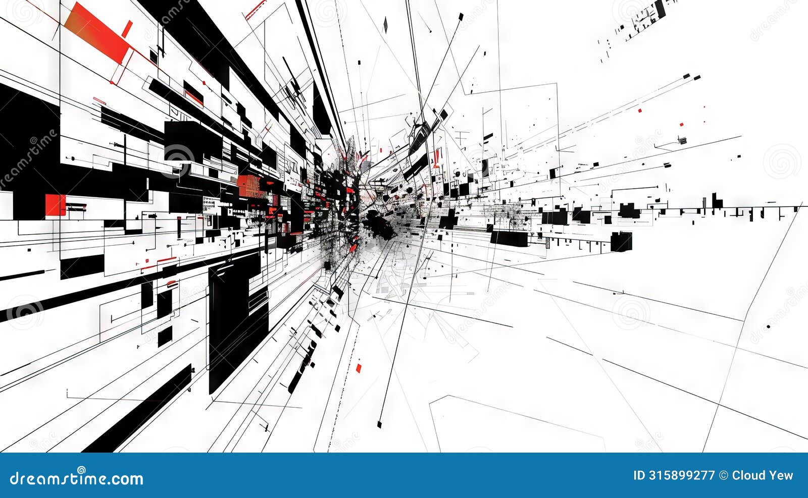 Abstract City Map Artwork with Clean Lines and Sharp Angles Against ...