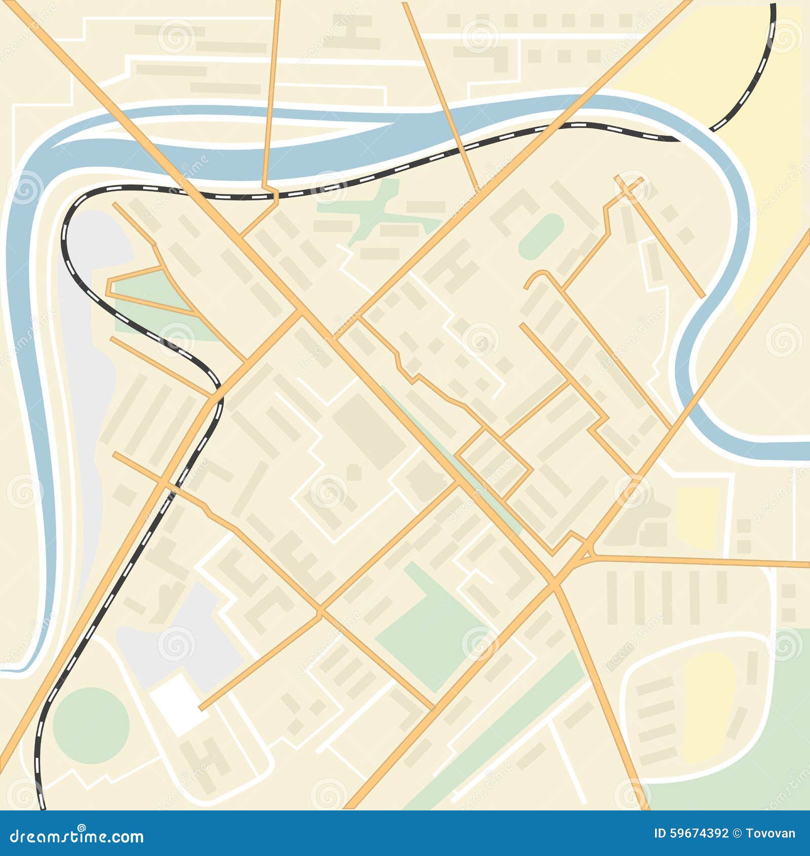 Abstract City Map Flat Design Illustration Stock Vector - Illustration ...