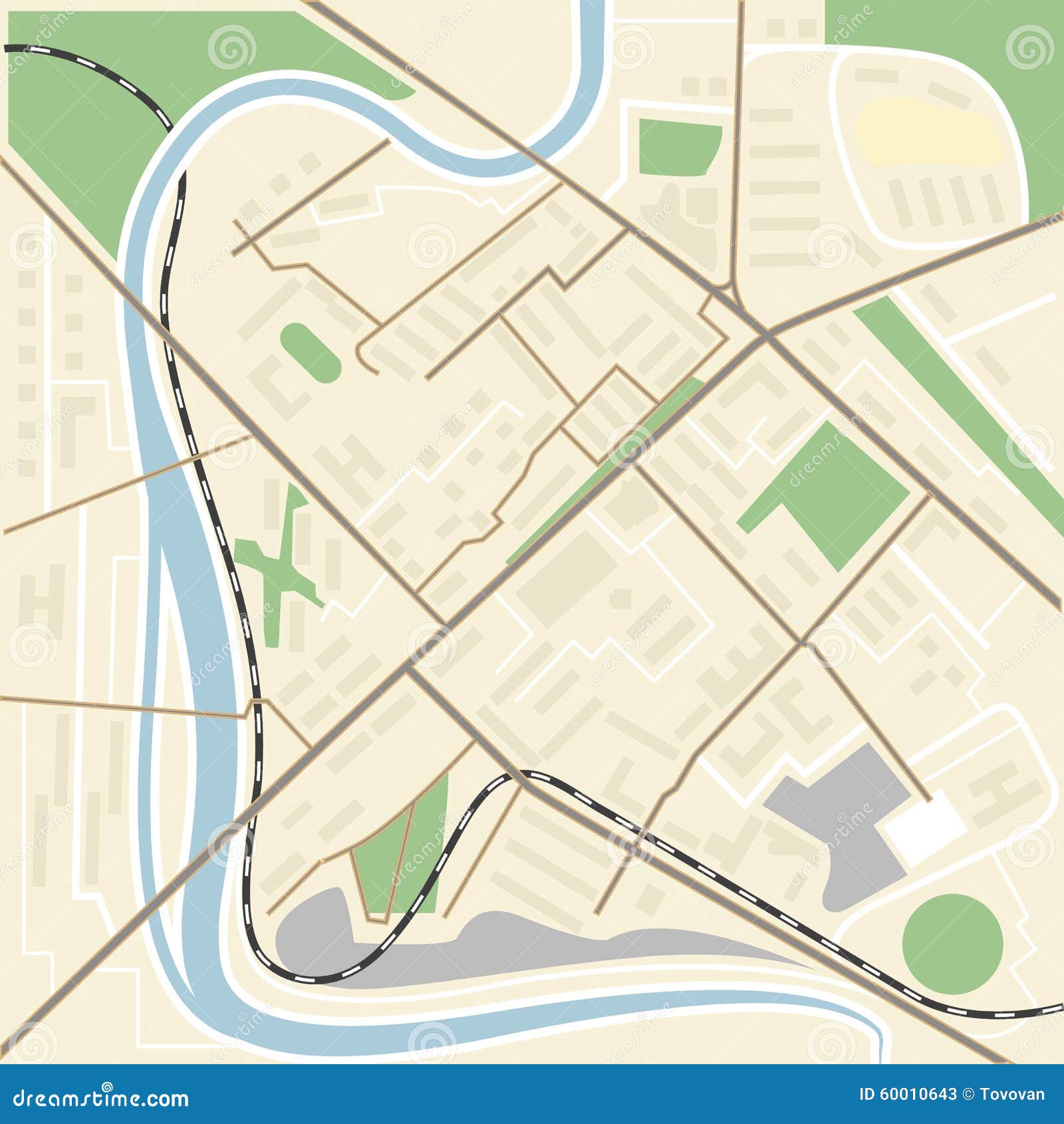 Abstract City Map Flat Design Illustration Stock Vector - Illustration ...