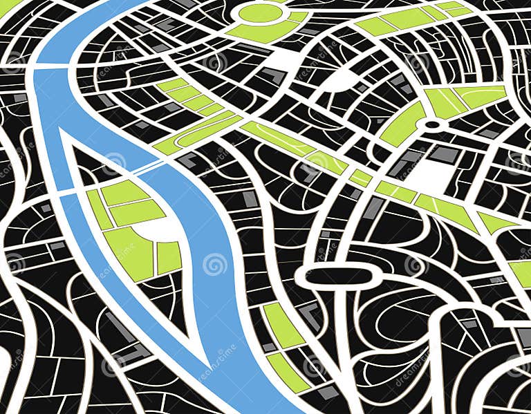 Abstract City Map Illustration Stock Vector - Illustration of lane ...
