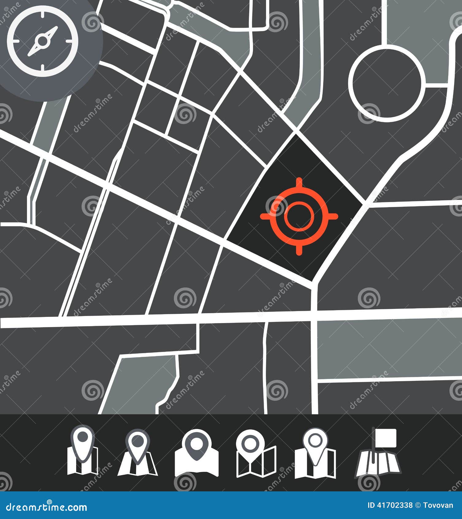 Abstract City Map Illustration Stock Vector - Illustration of ...