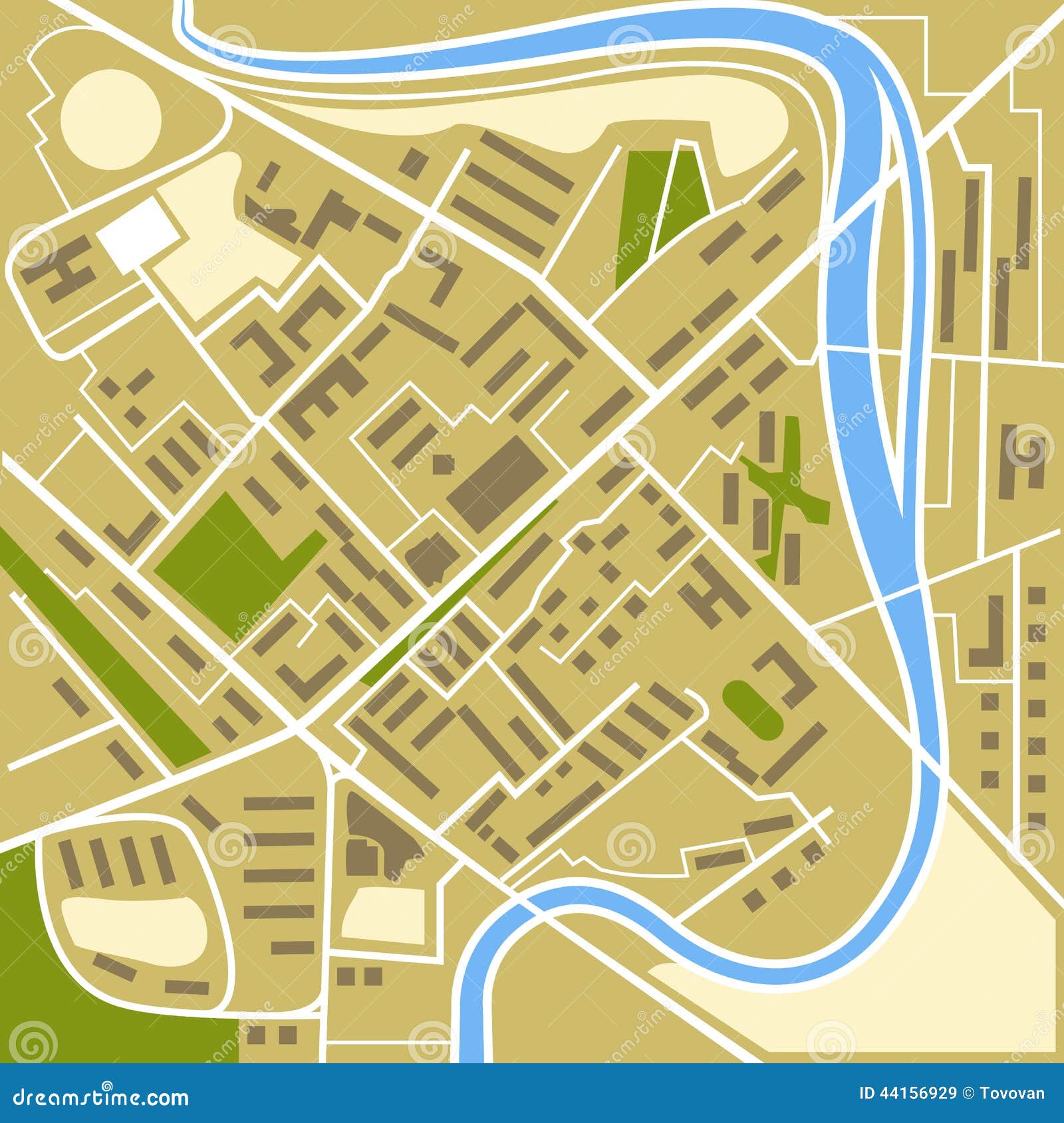 Abstract City Map Illustration Stock Vector - Illustration of ...