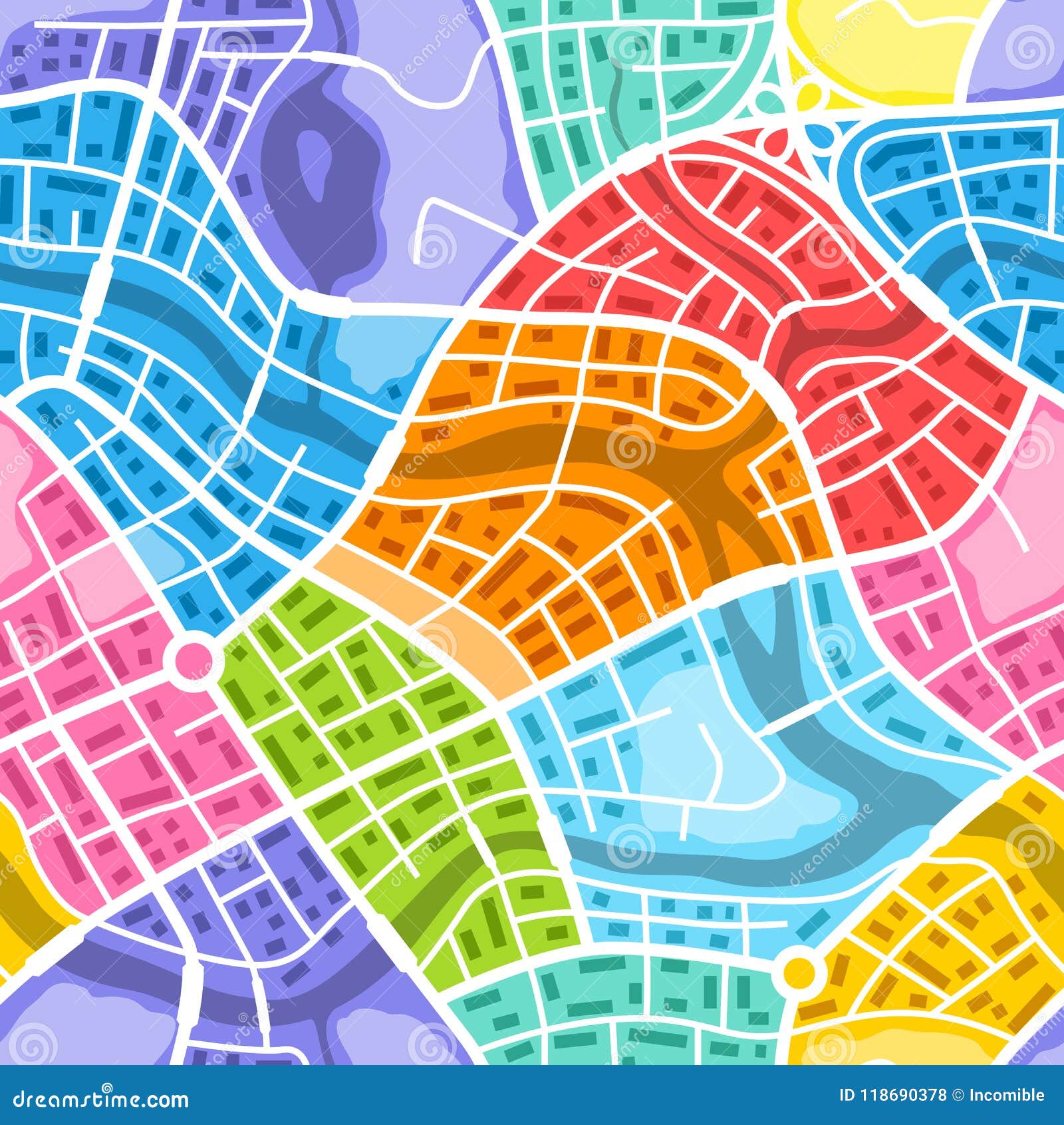 Abstract City Map Seamless Pattern. Stock Vector - Illustration of ...