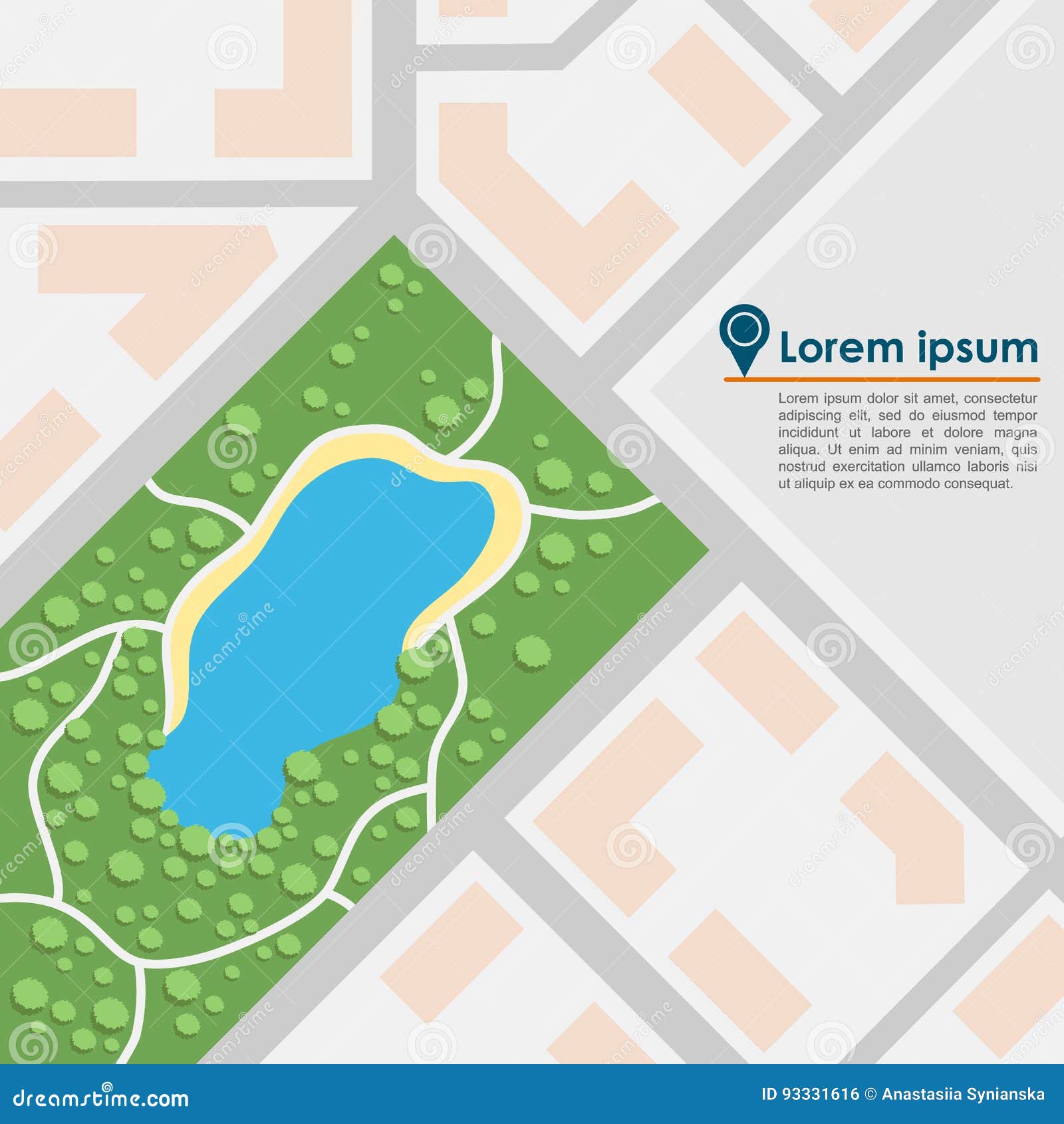 Abstract City Map. Vector Illustration Stock Vector - Illustration of ...