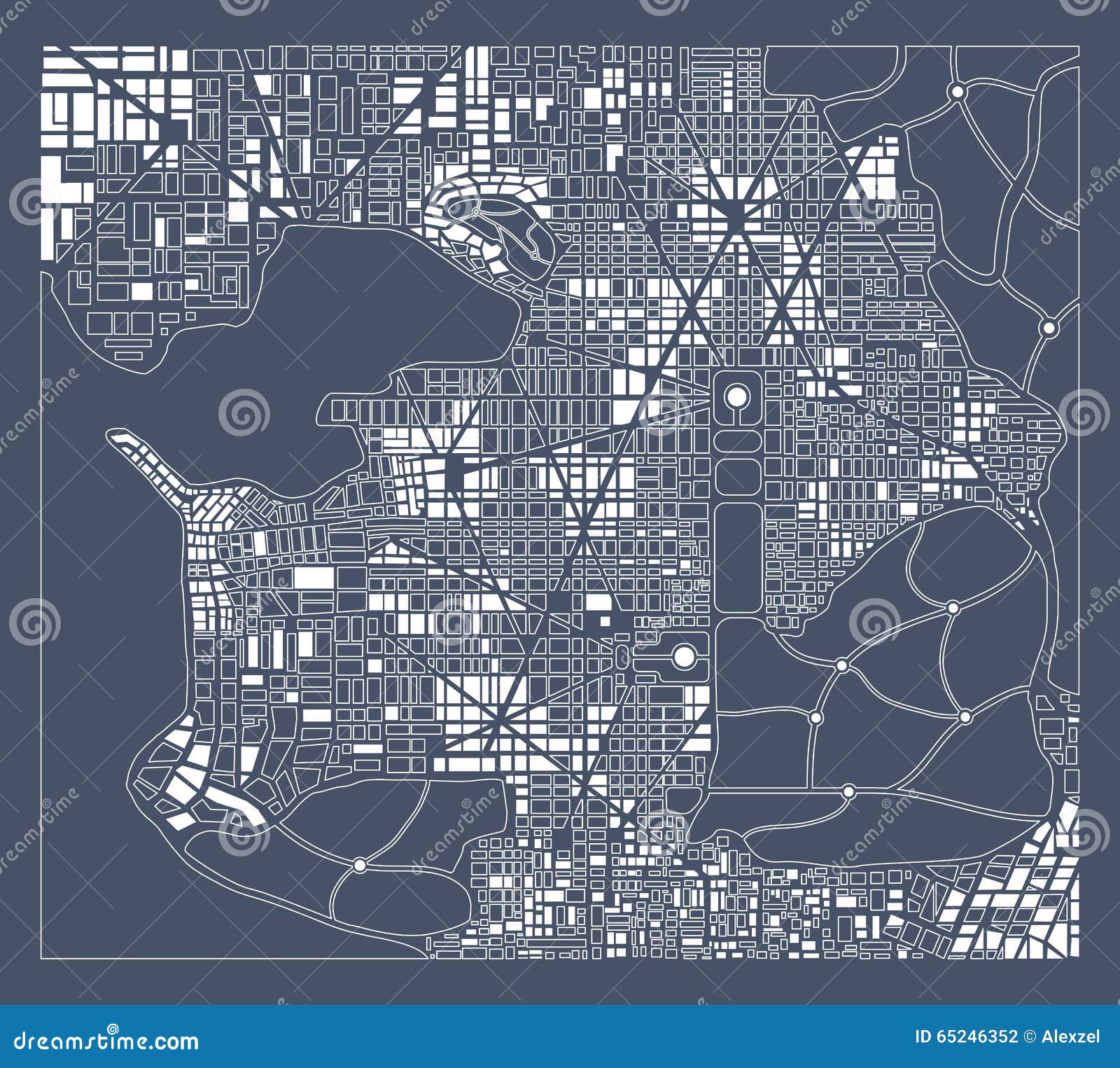 Abstract city plan stock vector. Illustration of journey - 65246352
