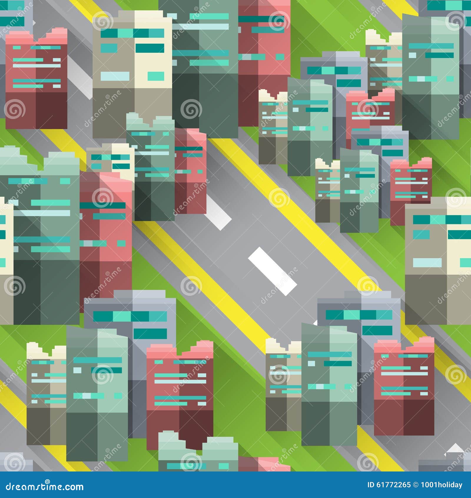 Abstract City Seamless Pattern Stock Vector - Illustration of ...