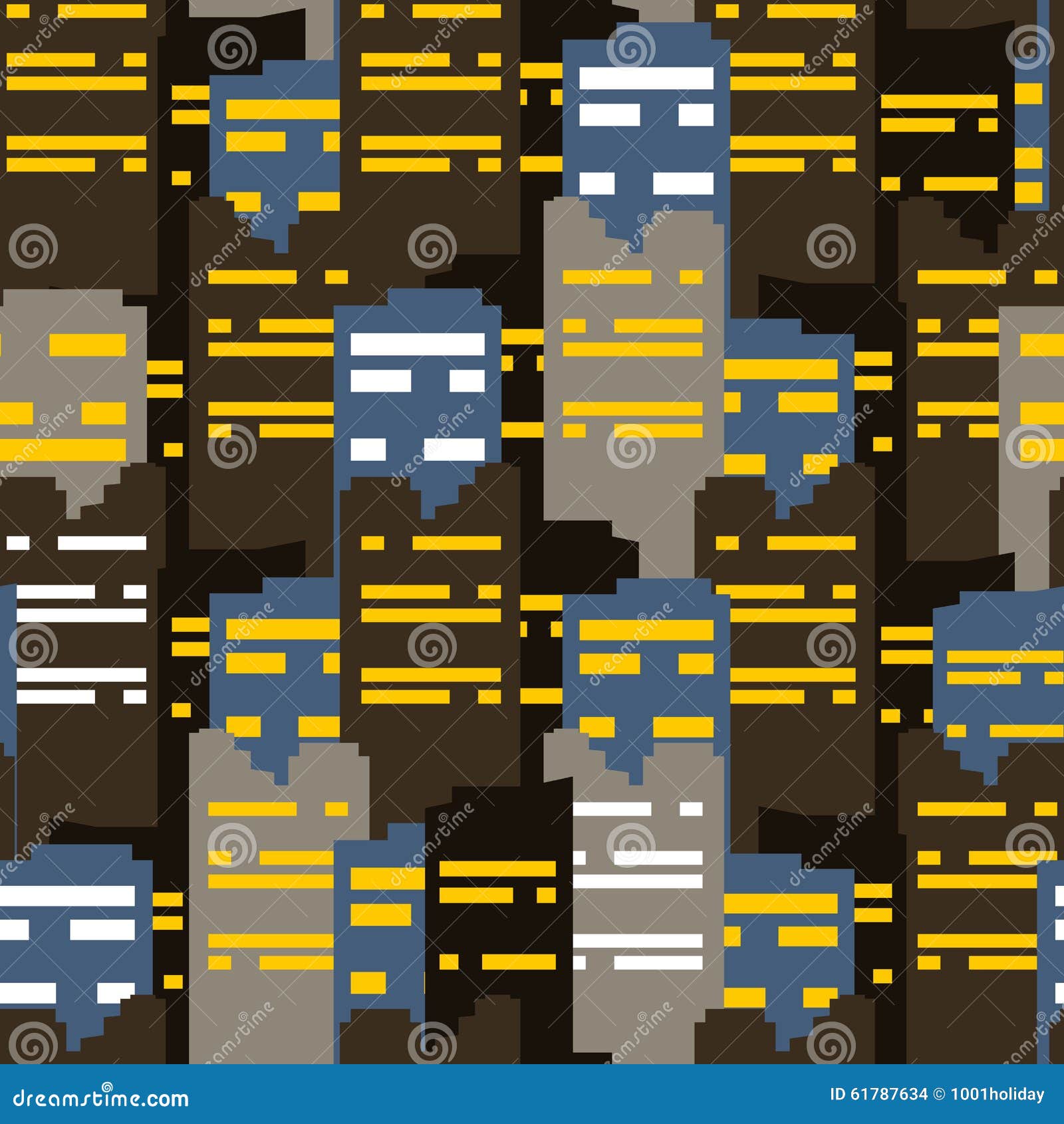 Abstract City Seamless Pattern Stock Vector - Illustration of house ...