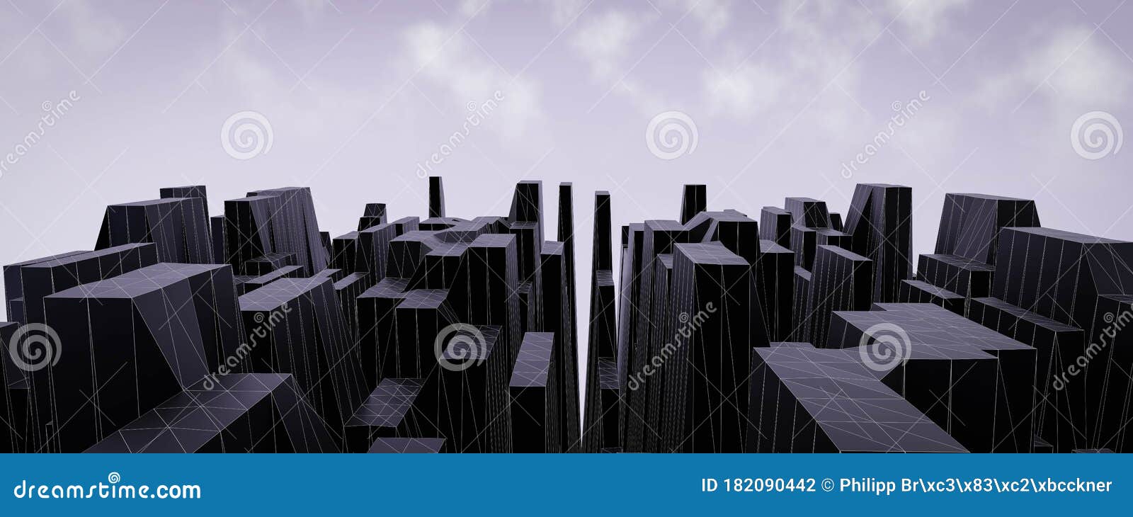 Abstract City Sky Scraper Structure Background 3d Illustration ...