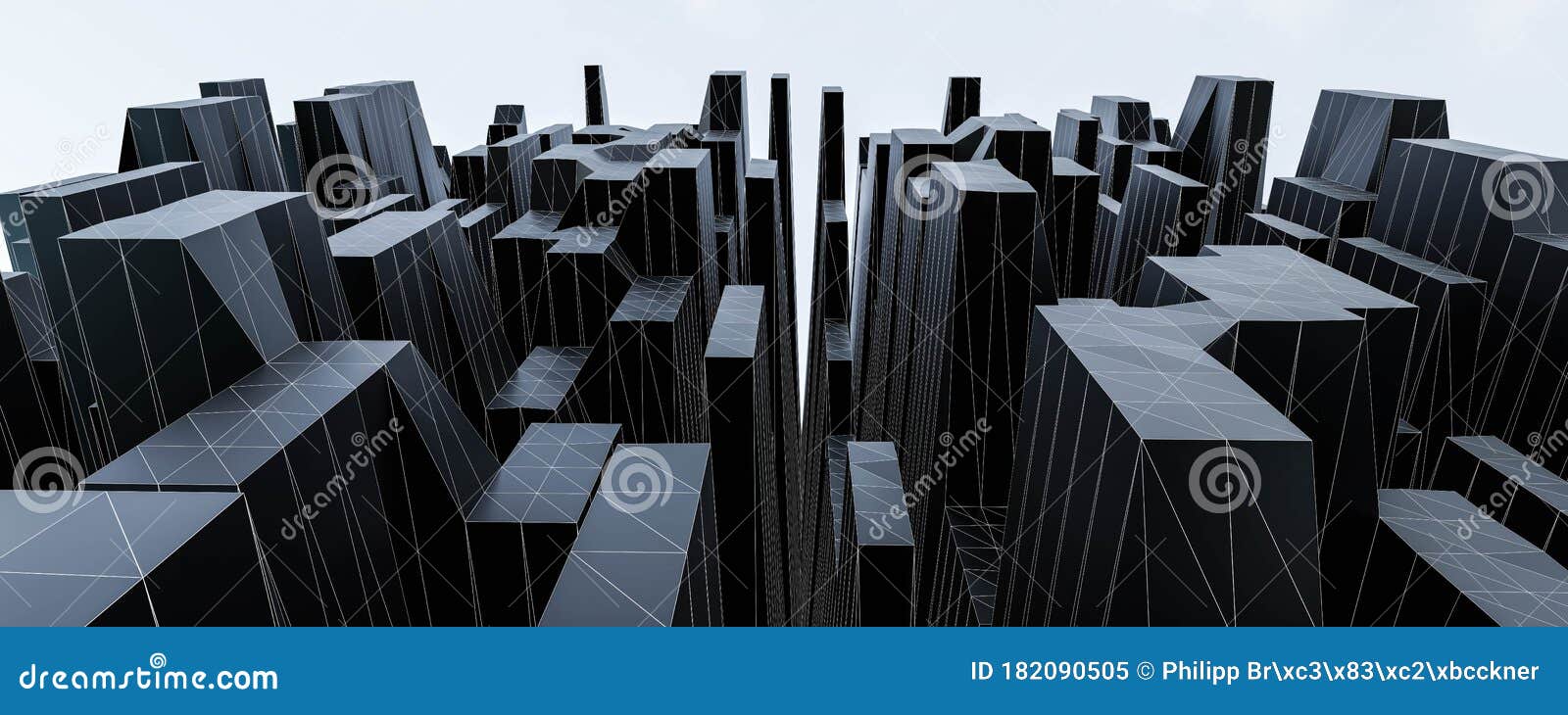 Abstract City Sky Scraper Structure Background 3d Illustration ...