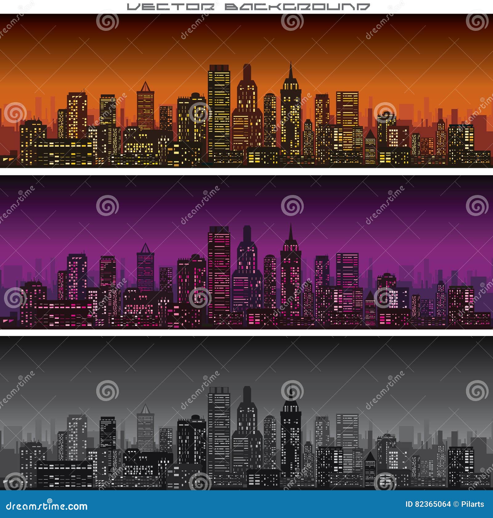 Abstract City Skyline Banners Vector Stock Vector - Illustration of ...