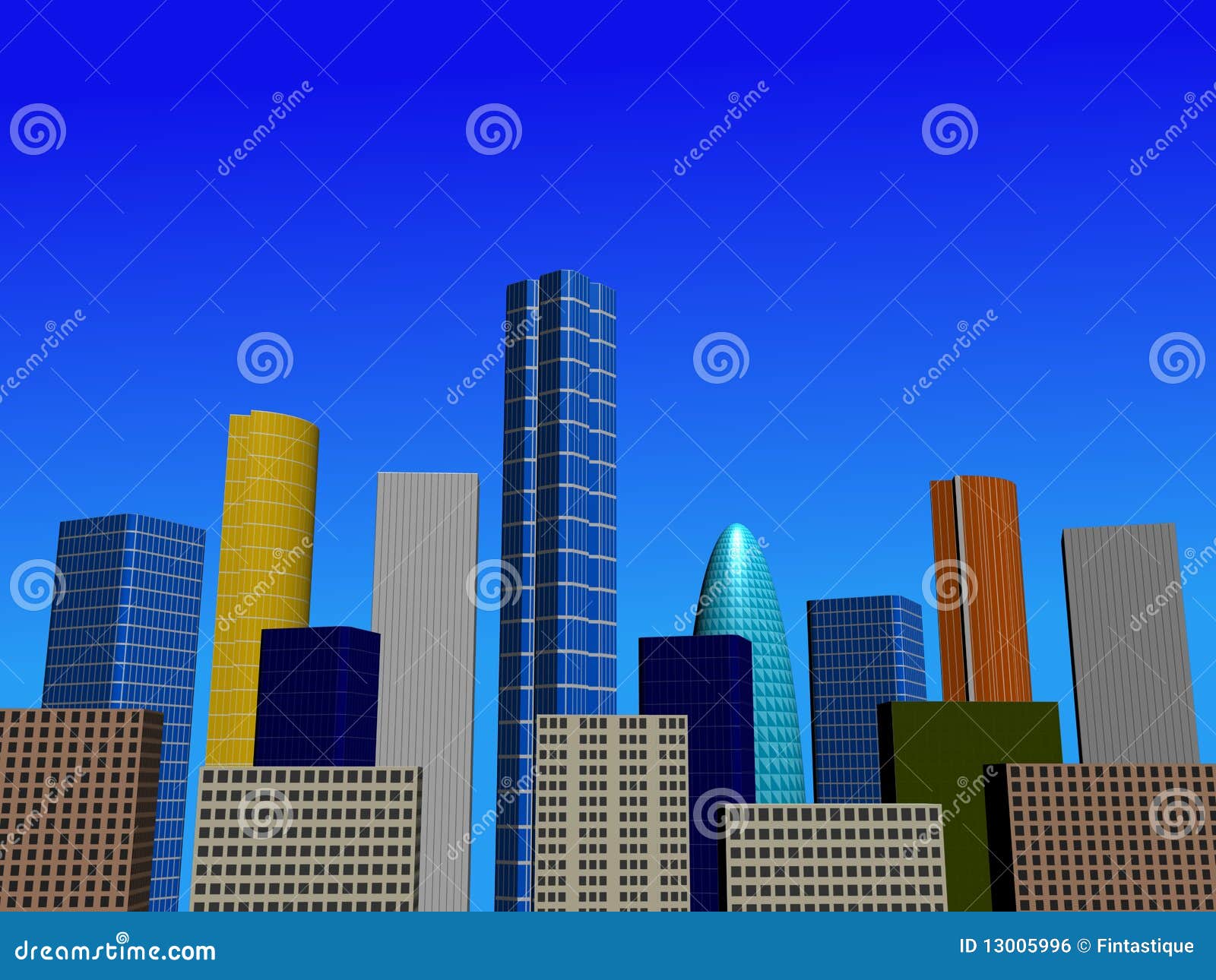 Abstract City Skyline Illustration Stock Illustration - Illustration of ...