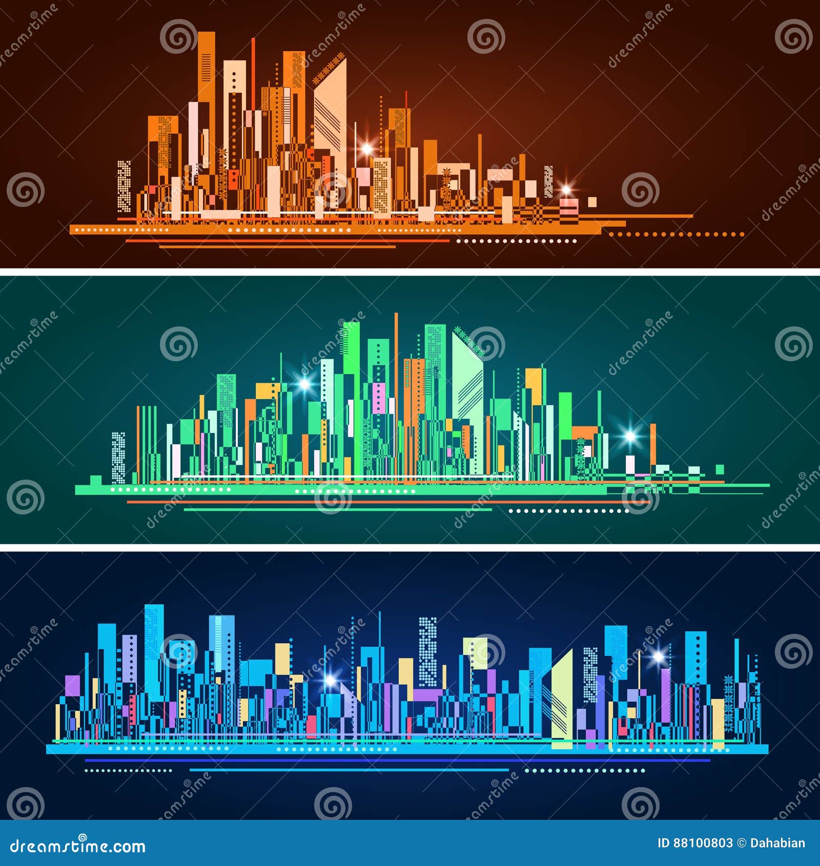Abstract City Skyline , Vector Illustration Stock Vector - Illustration ...
