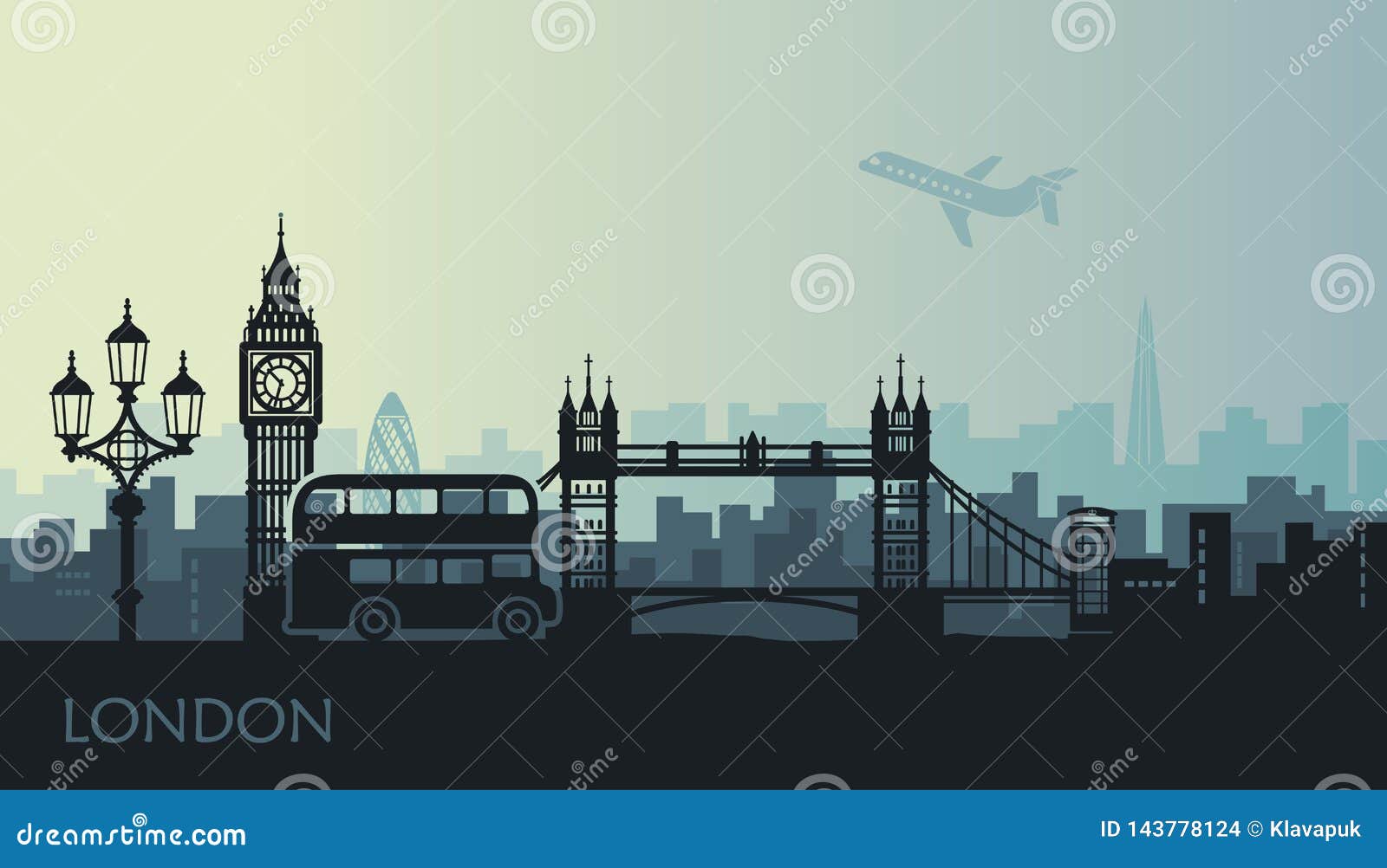 Abstract Cityscape of London with the Sights at Sunset Editorial Stock ...