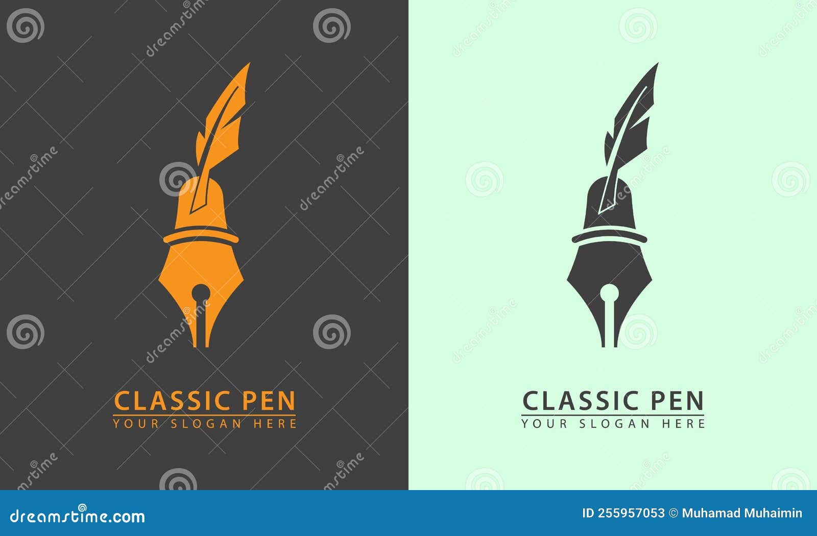 Abstract Classic Pen Icon Logo Stock Vector - Illustration of letter ...