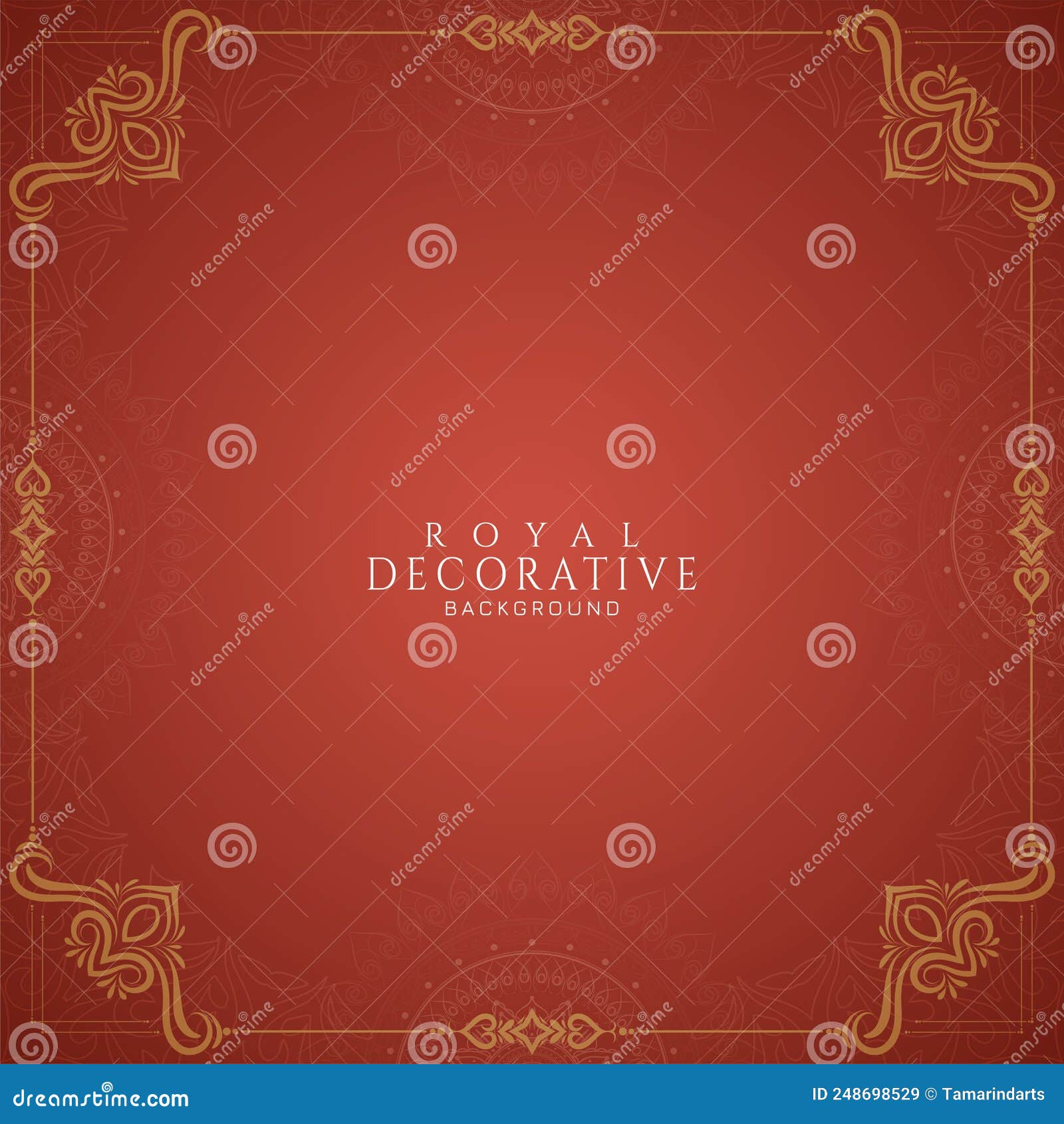 Abstract Classic Royal Decorative Frame Red Background Stock Vector ...