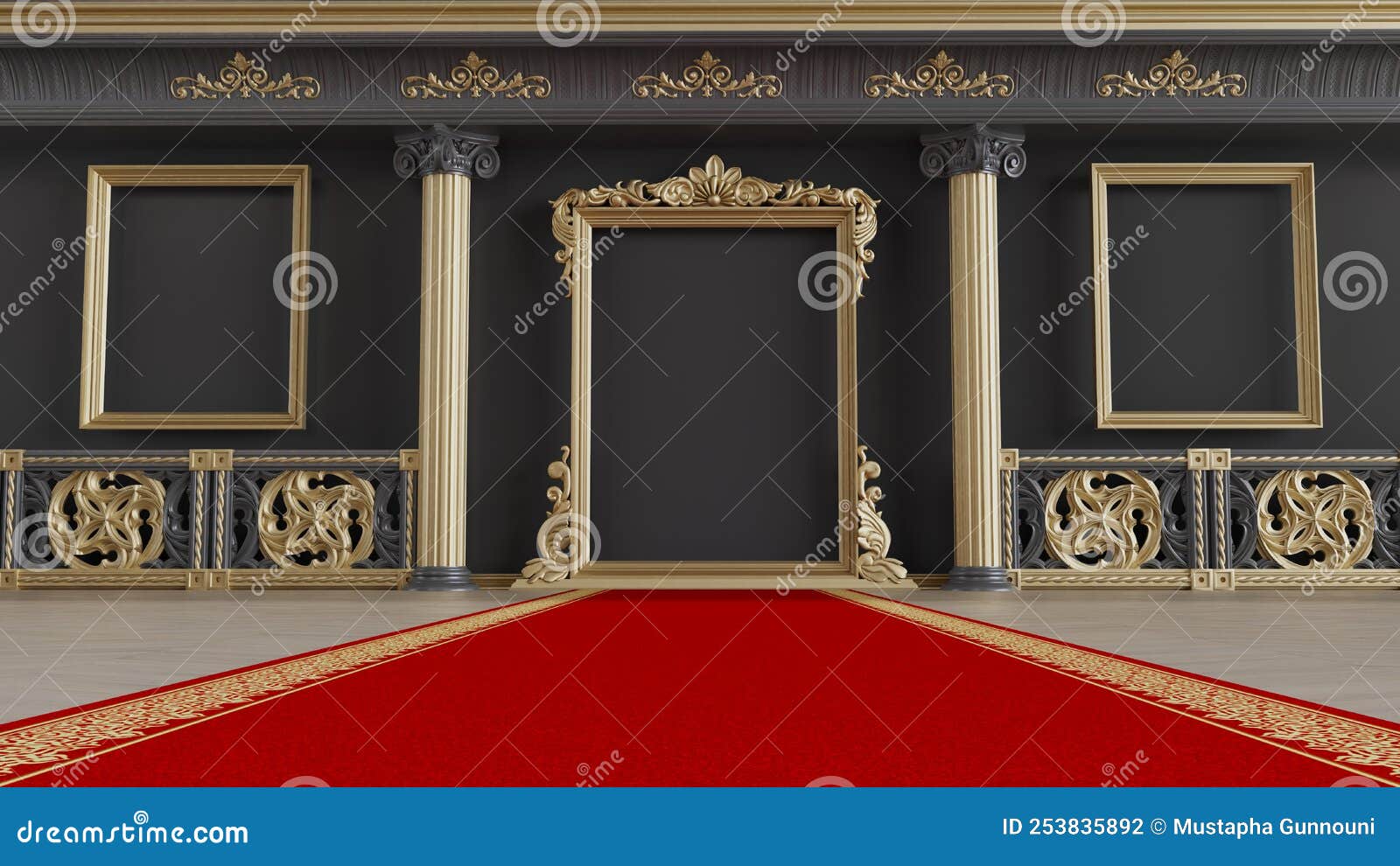 Abstract Classical Background With Golden Frame For Product Display ...
