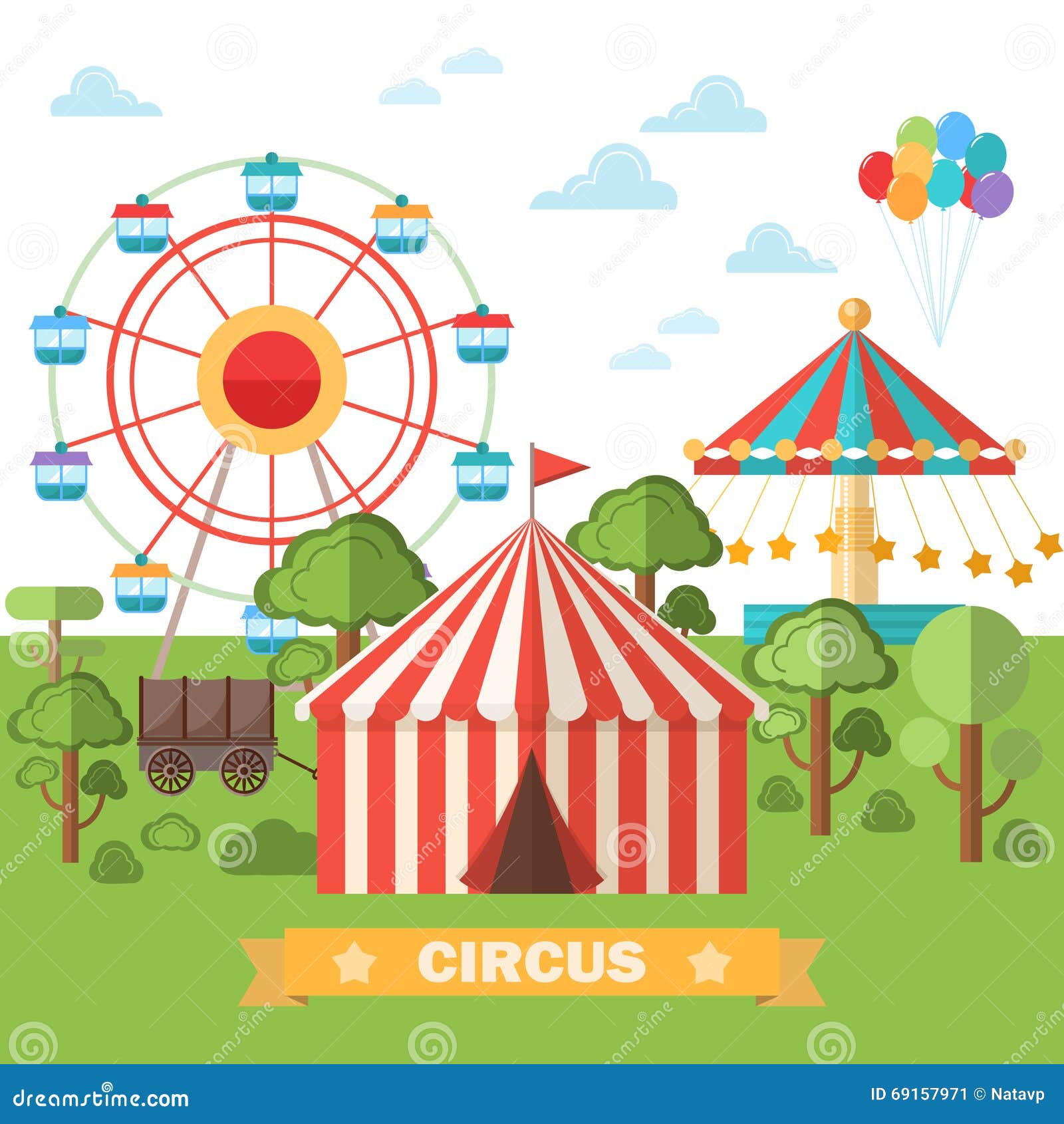 Abstract Classical Circus Tent. Stock Vector - Illustration of cartoon ...