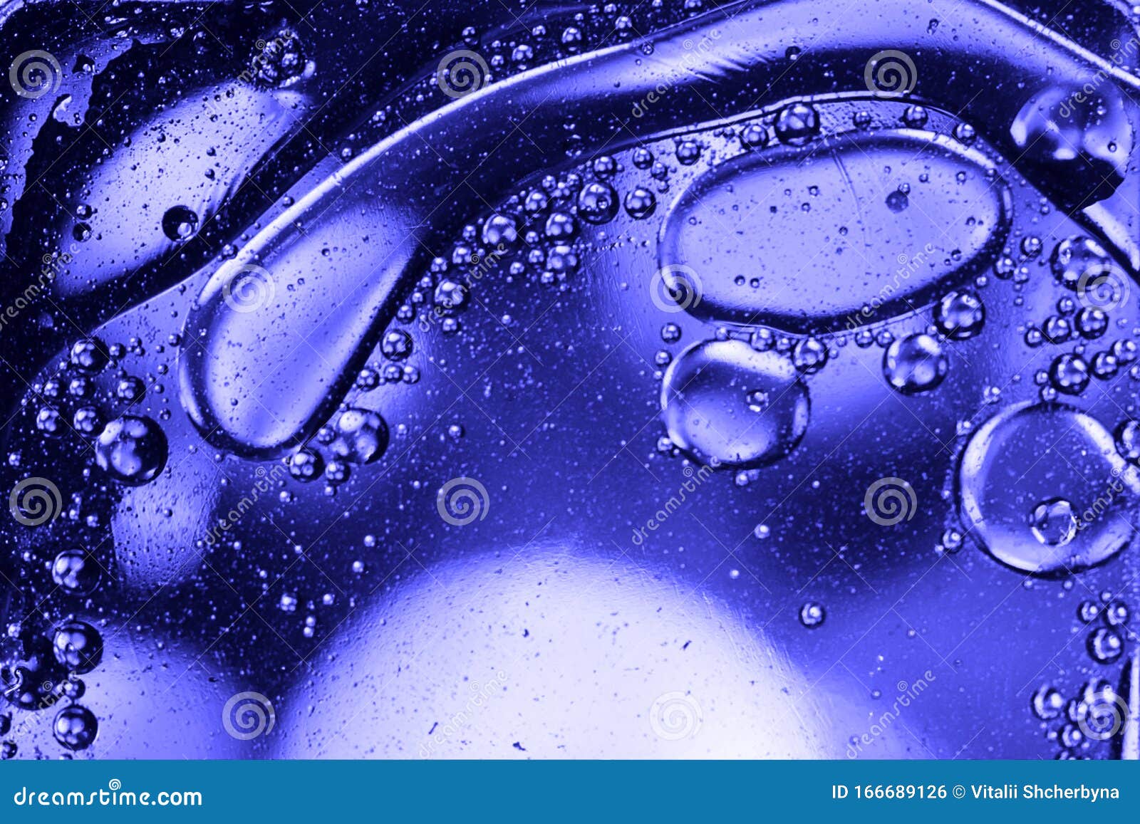 Abstract Classsic Blue Oil Drops on a Water Surface Stock Photo - Image ...