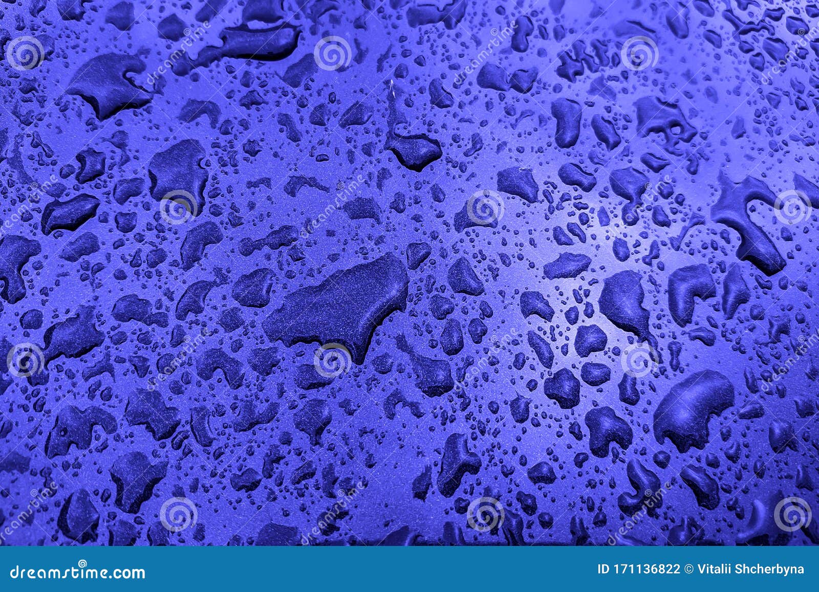 Abstract Classsic Blue Oil Drops on a Water Surface Stock Photo - Image ...