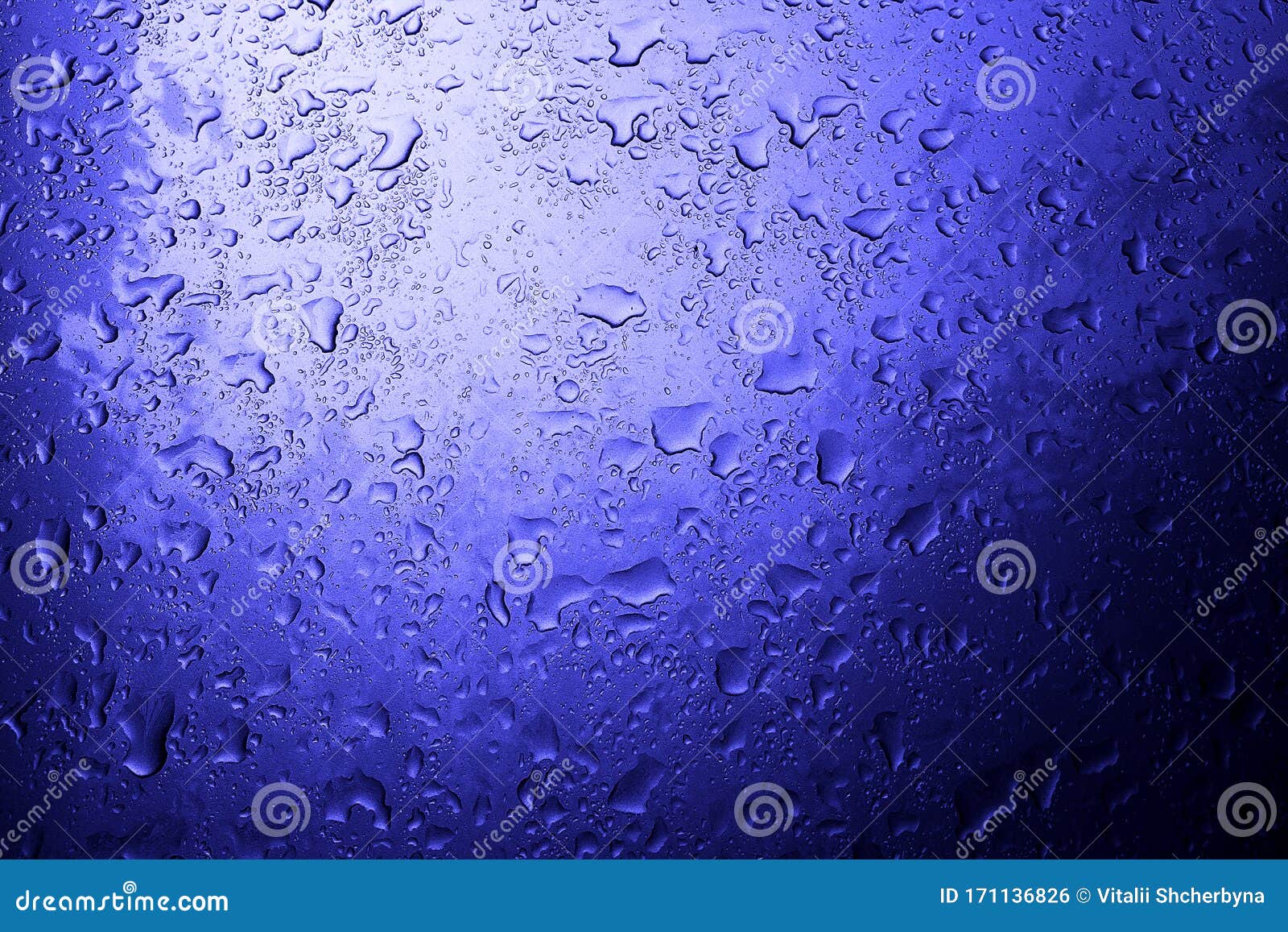 Abstract Classsic Blue Oil Drops on a Water Surface Stock Photo - Image ...