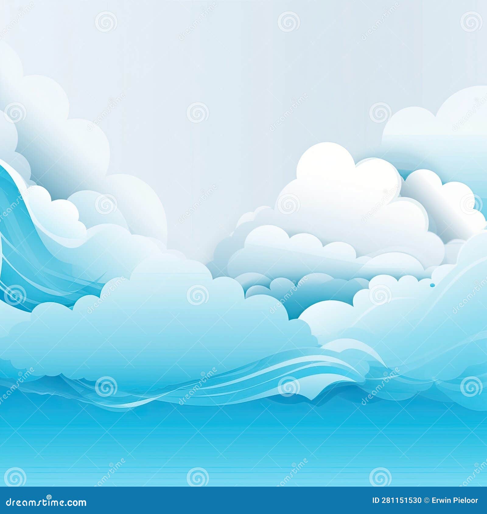 Abstract Clean and Colorful Cloud Backdrop Artwork Stock Illustration ...