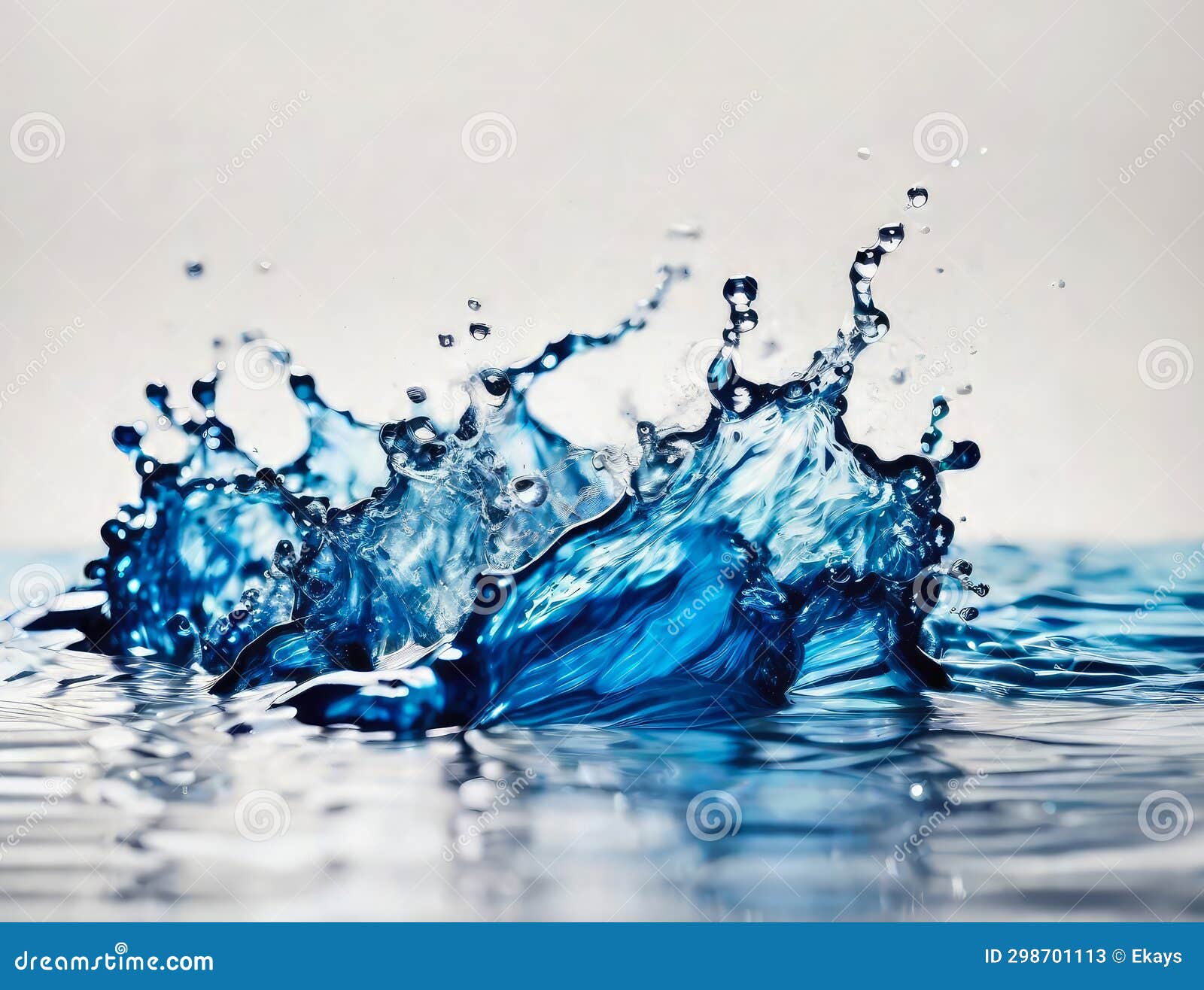 Abstract Clear Blue Water Liquid Drips Scattered Stock Illustration ...