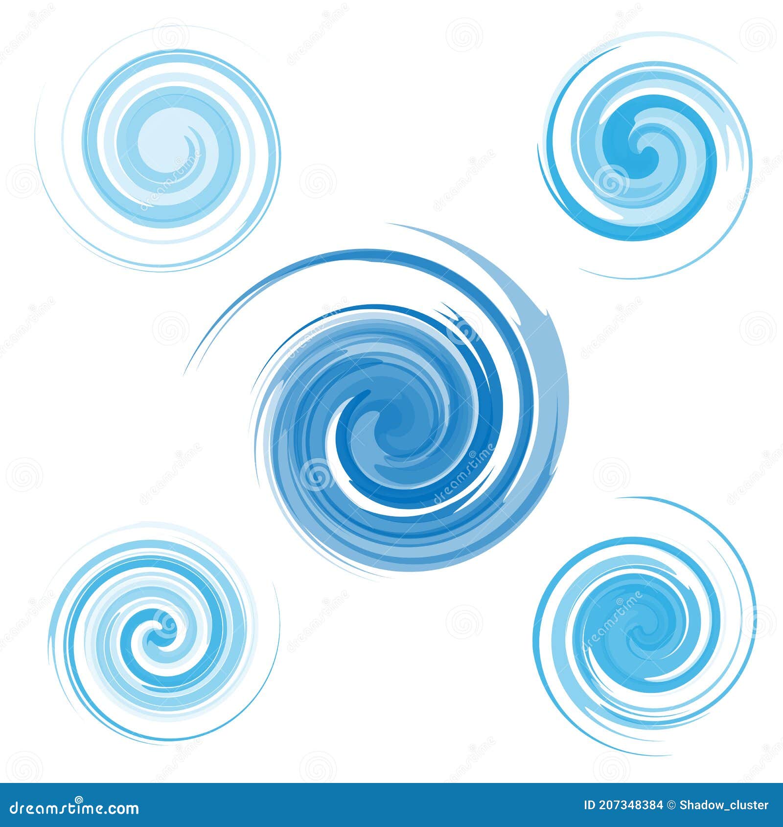 Abstract Clear Blue Water Swirl Vector Set Stock Vector - Illustration ...