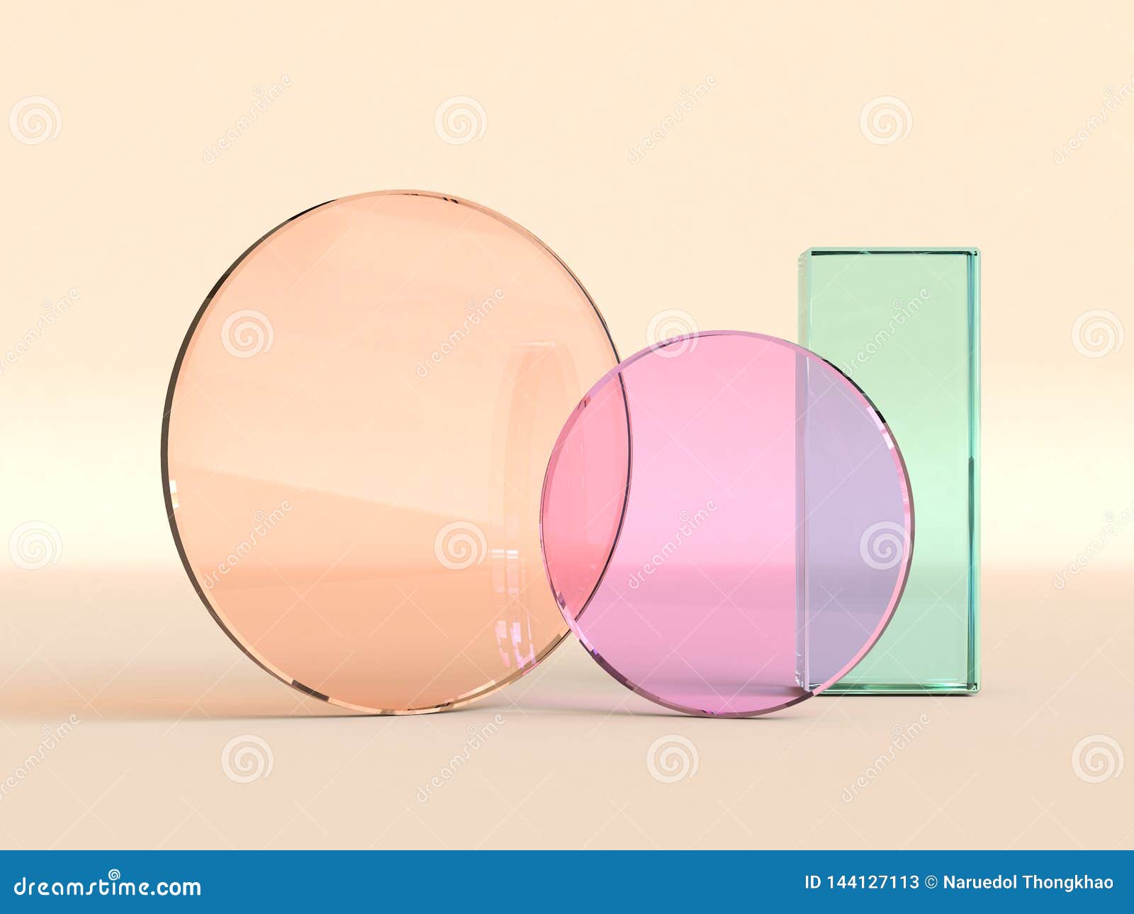 Abstract Clear Geometric Shape 3d Rendering Stock Illustration ...