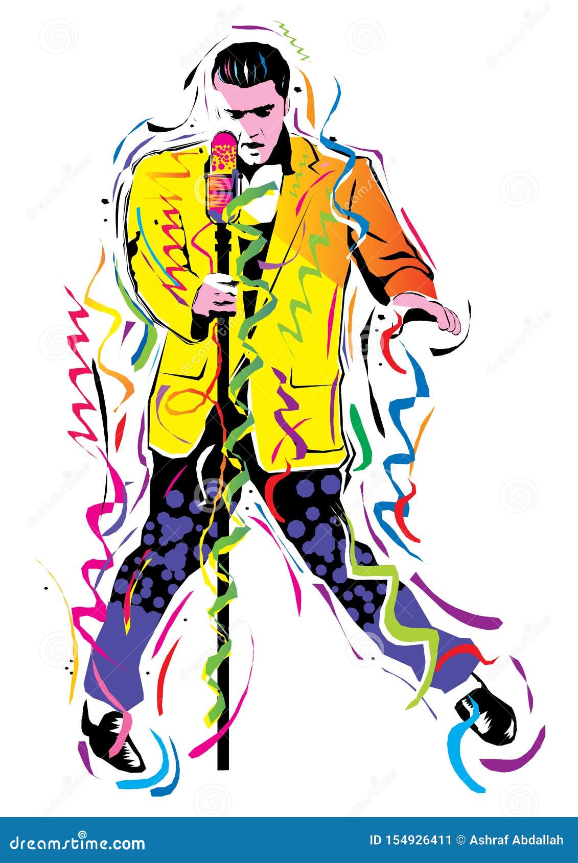 Abstract Clip Art of Singer Character Set Stock Vector - Illustration ...