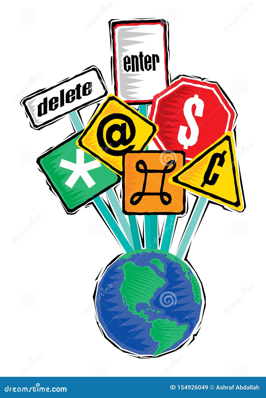 Abstract Clipart of Business Signs Keyboard Stock Vector - Illustration ...