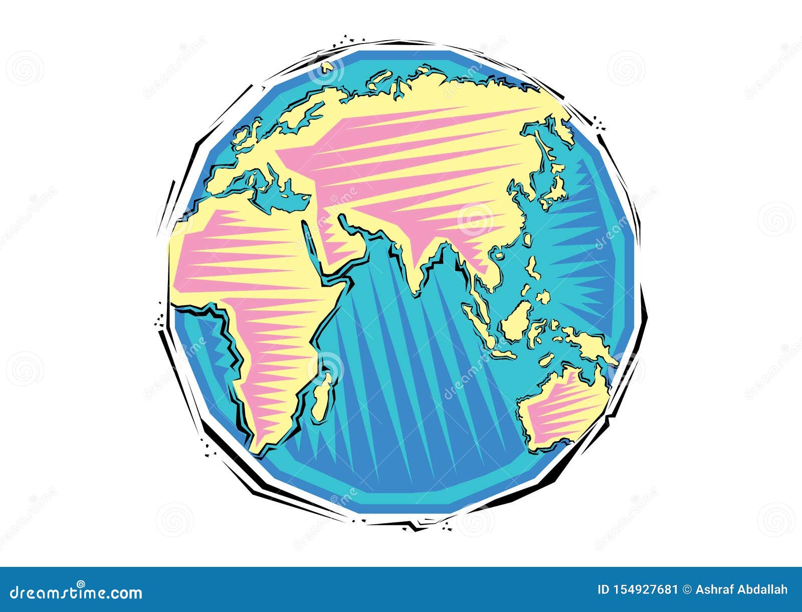 Abstract Clipart Of Global Earth Planet Map Cartoon Vector ...