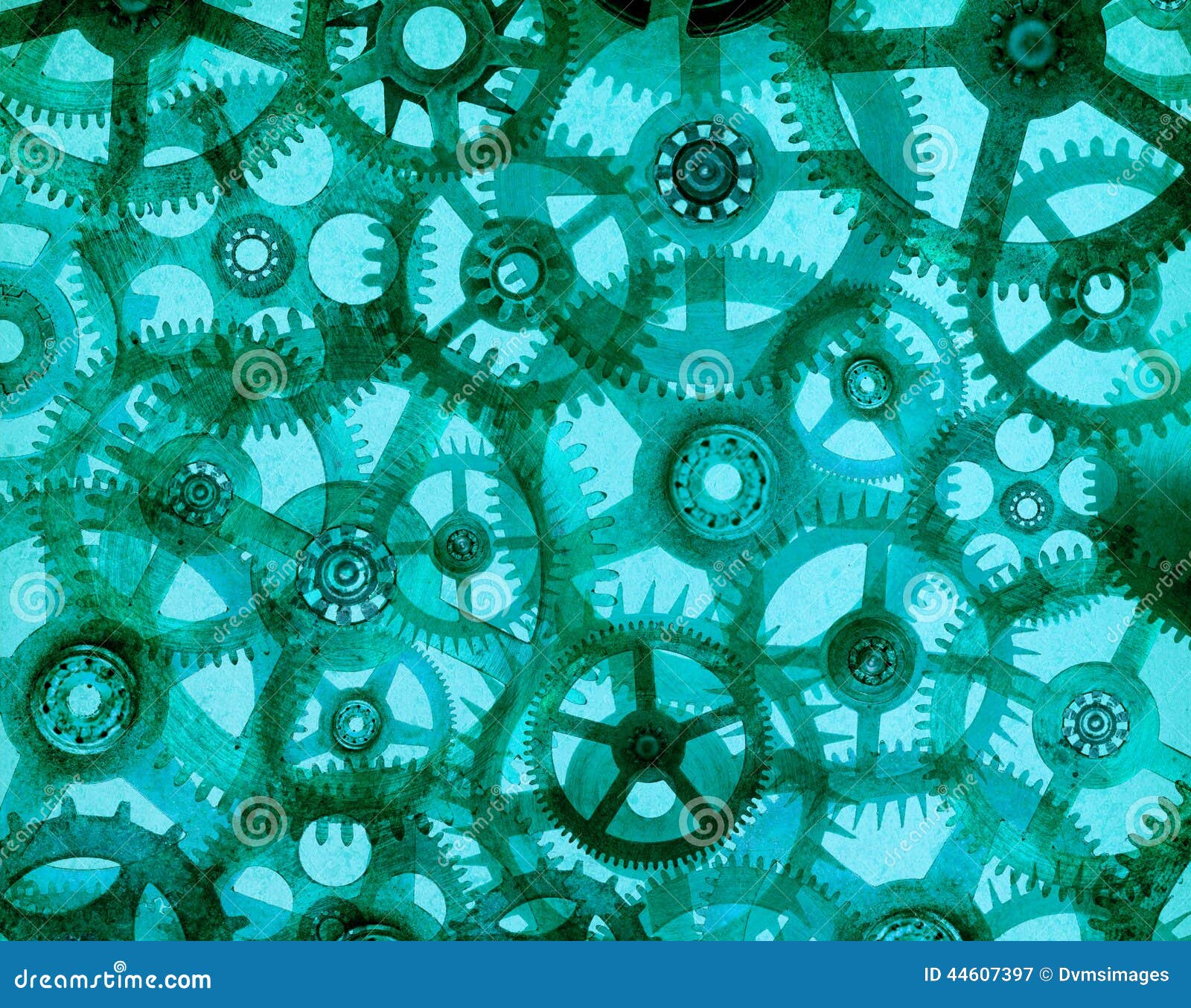 Abstract Clock Cogs Green Background Stock Illustration - Illustration ...