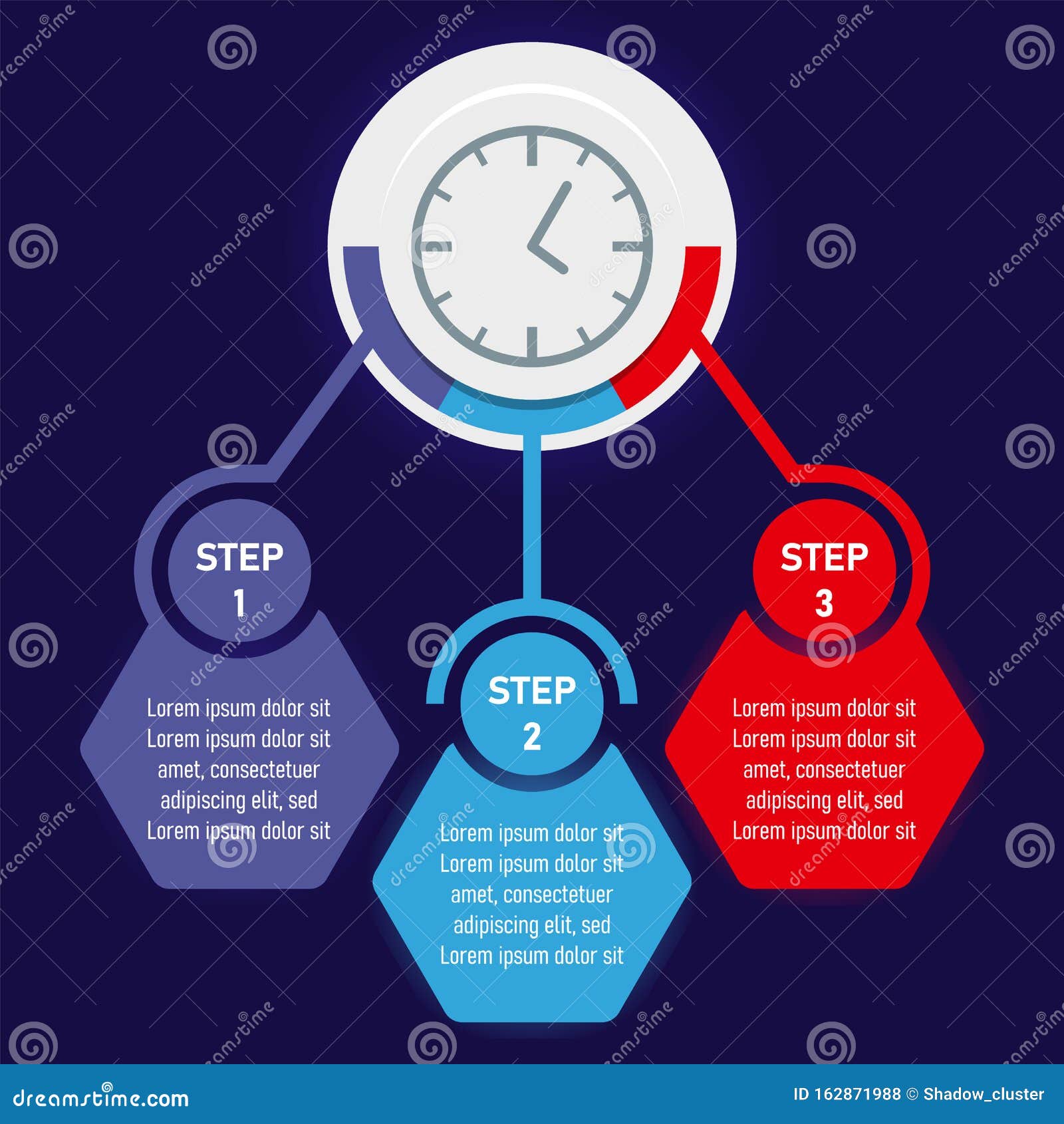 Abstract Clock with Colored Elements of Infographics. Vector ...