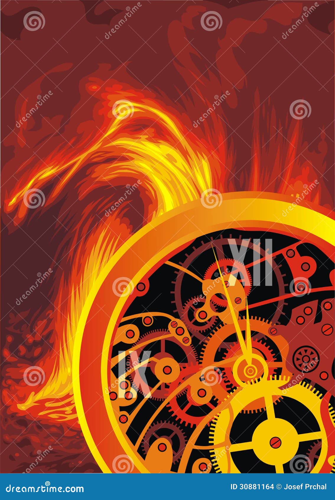 Abstract Clock Machine Background Stock Illustration - Illustration of ...