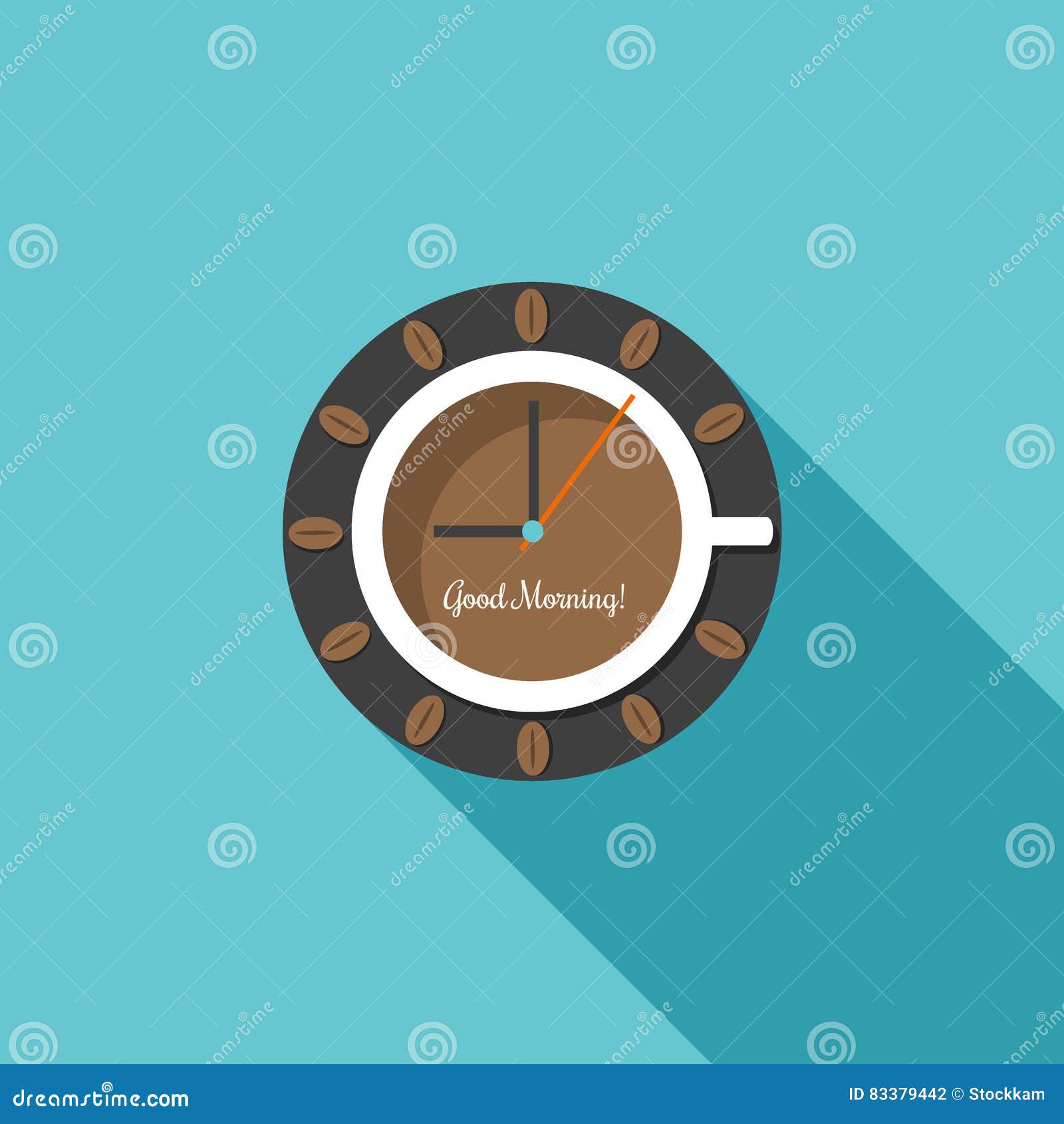 Abstract Clock, Made of Cup of Coffee. Good Morning Stock Vector ...