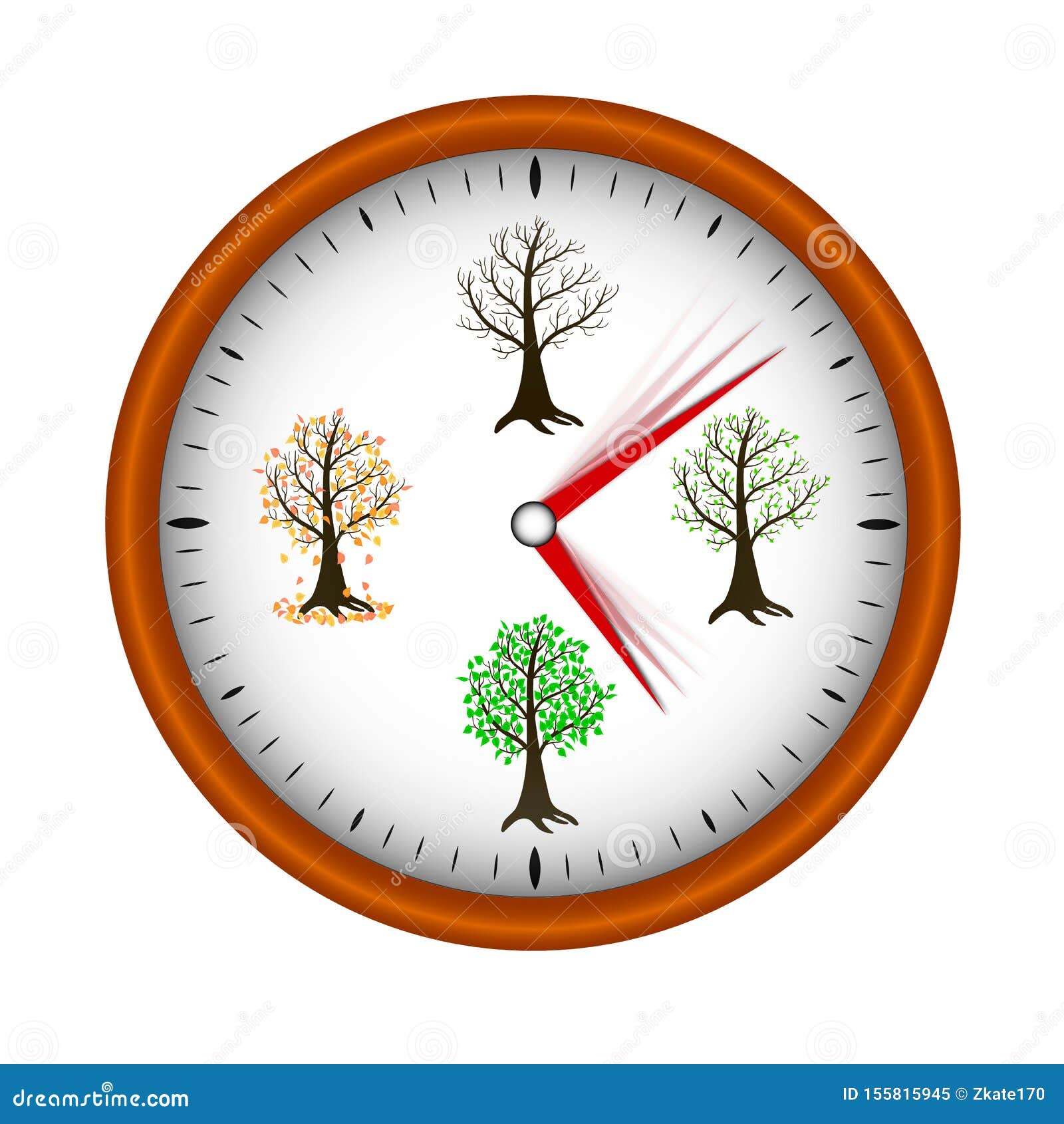Abstract Clock Symbolizing the Rapid Change of Seasons and the ...