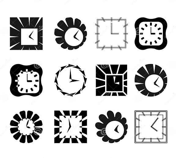 Abstract clock symbols stock vector. Illustration of concept - 26398470