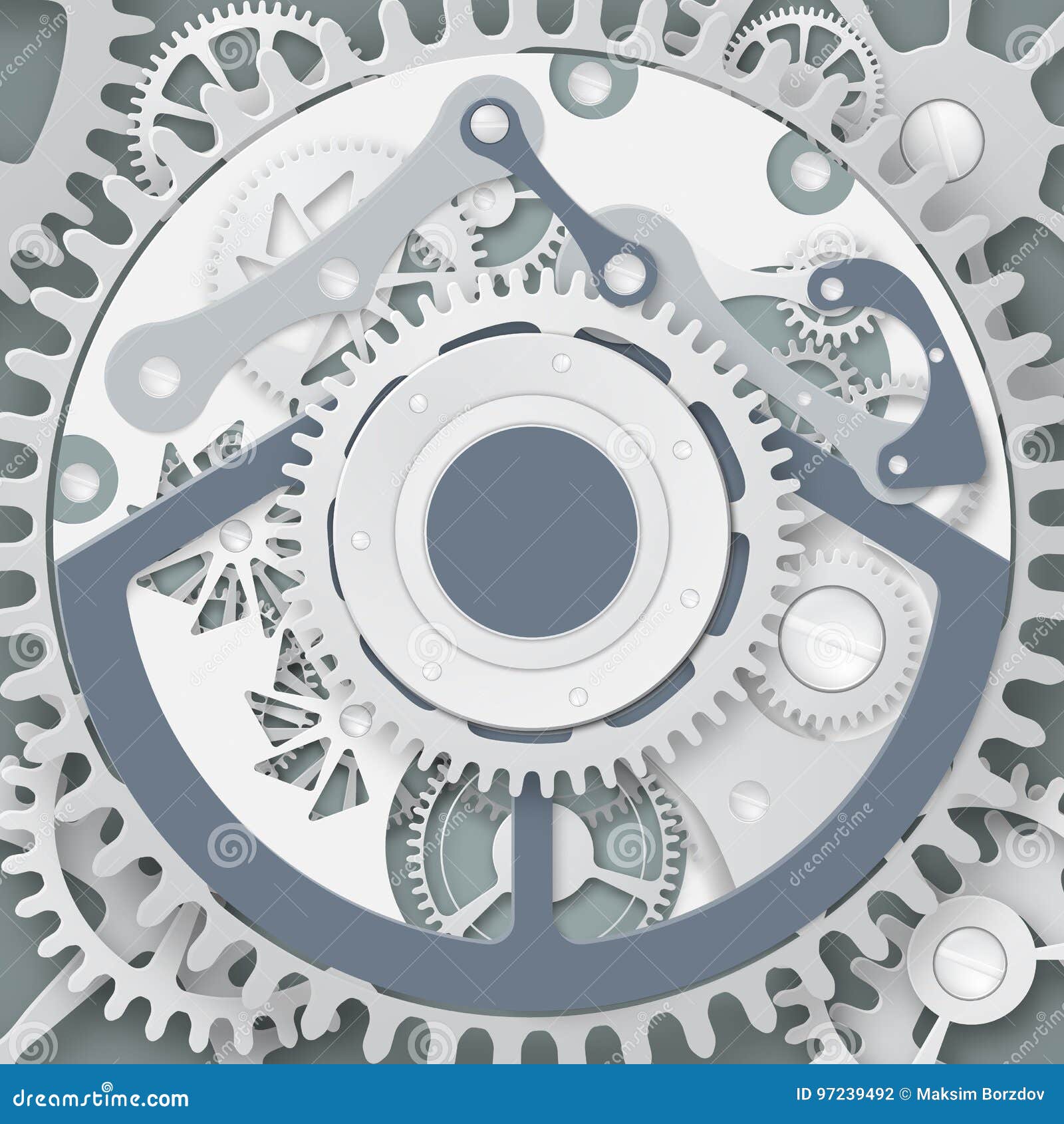 Abstract Clockwork Mechanism Stock Vector - Illustration of circle ...