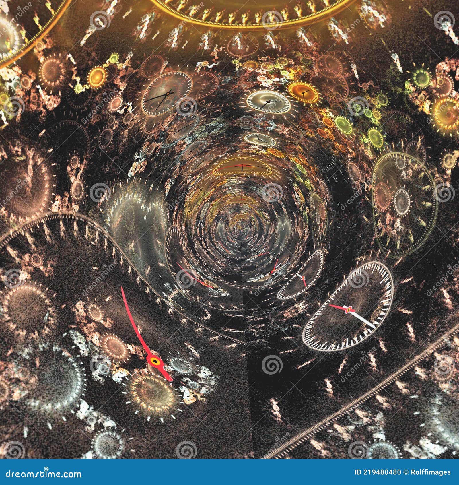 Abstract Clockwork Painting Stock Illustration - Illustration of time ...